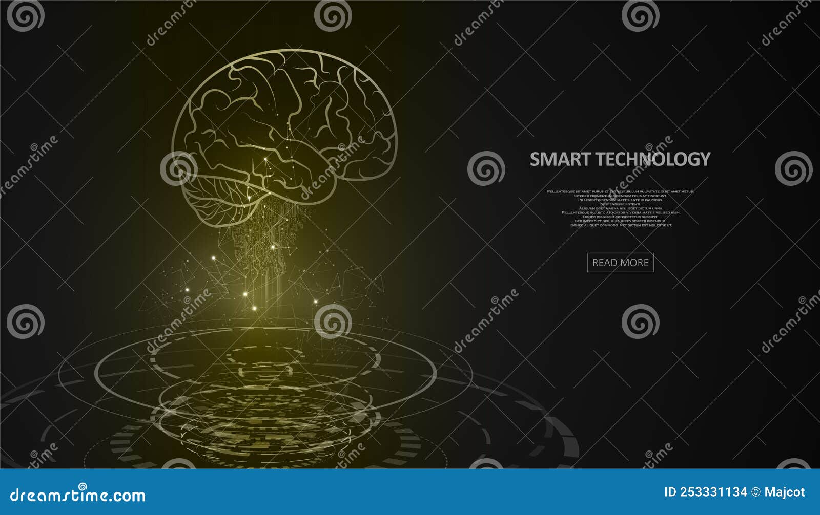 Technological Brain Illustration Stock Vector - Illustration of cyber ...