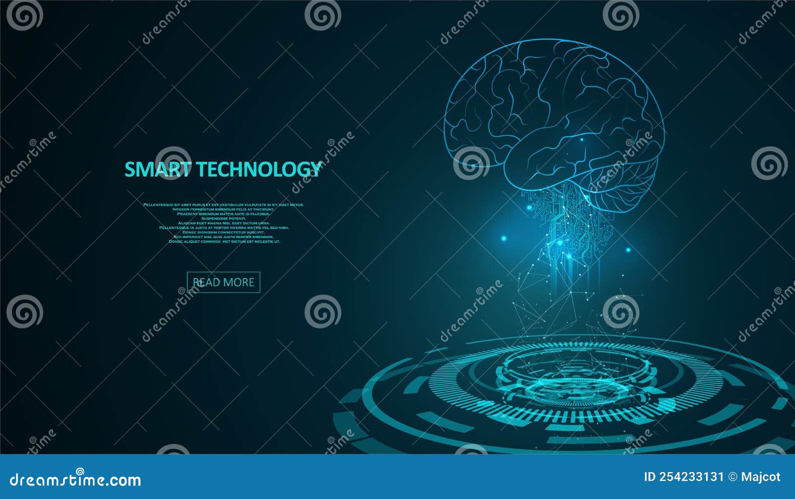 Technological Brain Illustration Stock Vector - Illustration of human ...