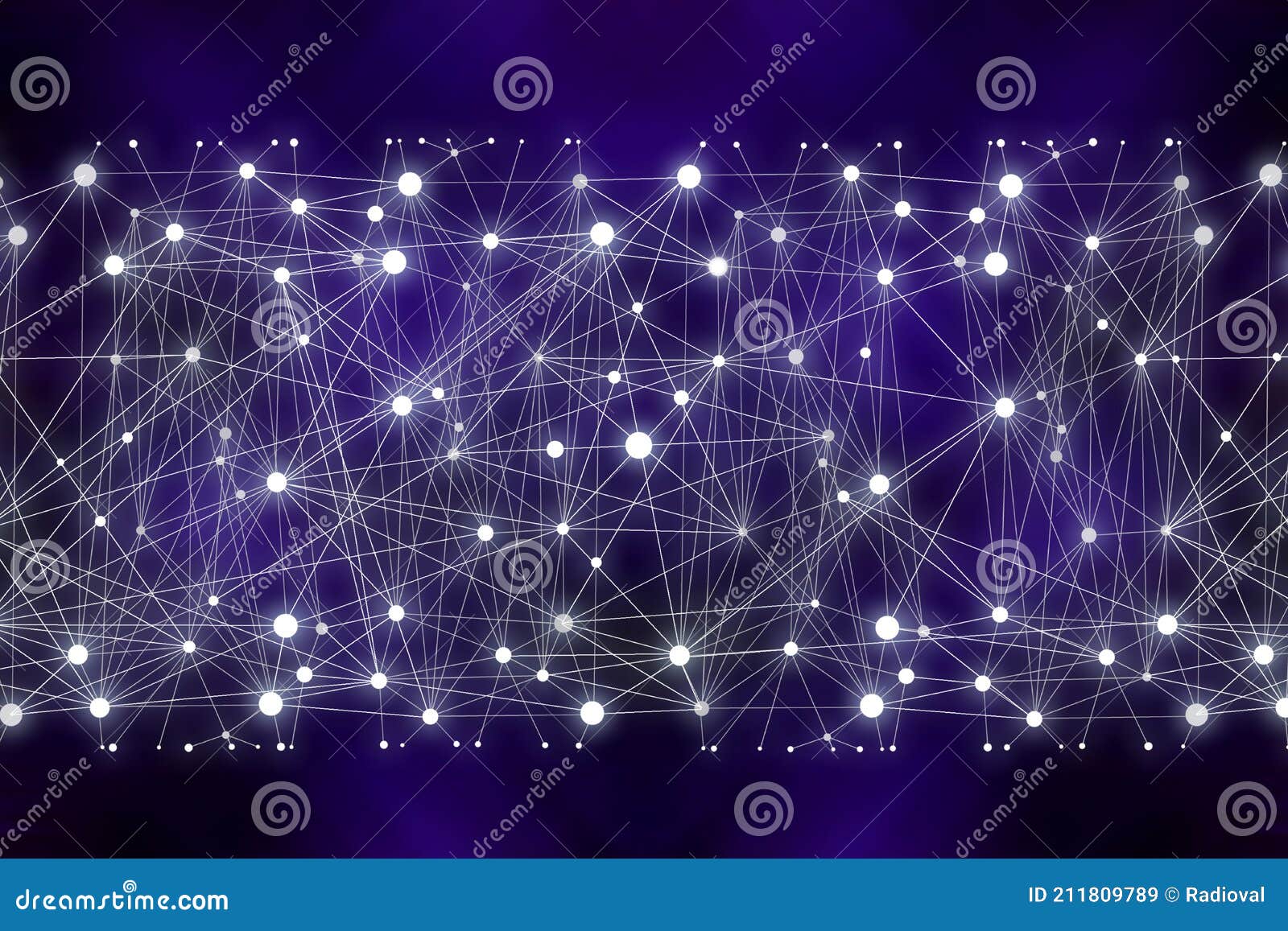 Technological Bright Background, with Internet Grid, on a Dark Blue ...