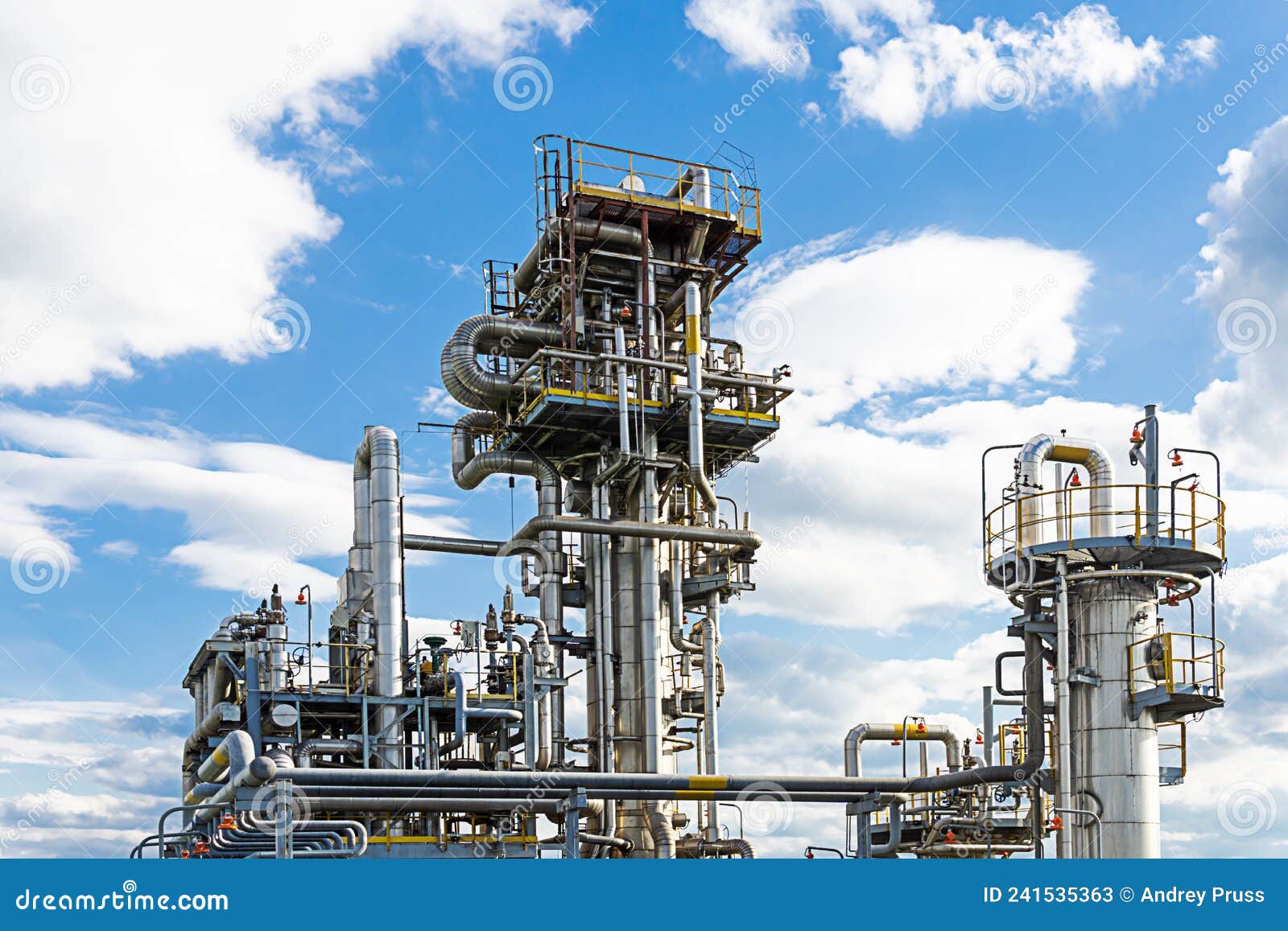 Technological Columns of the Gas Processing Plant Stock Image - Image ...