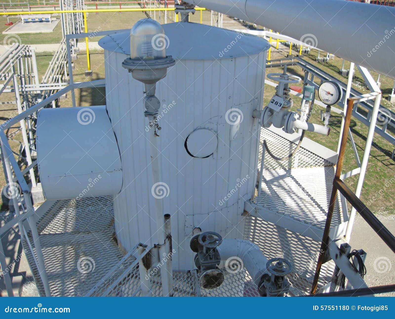 Technological Columns of Oil Refinery. Stock Photo - Image of petroleum ...
