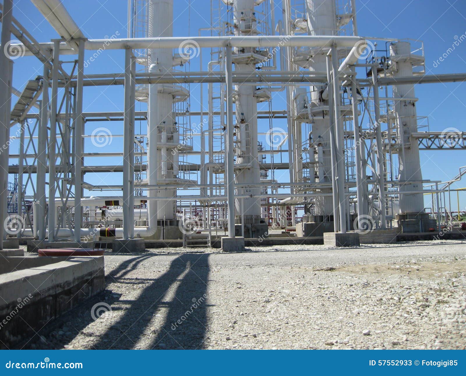 Technological Columns of Oil Refinery. Stock Image - Image of heavy ...