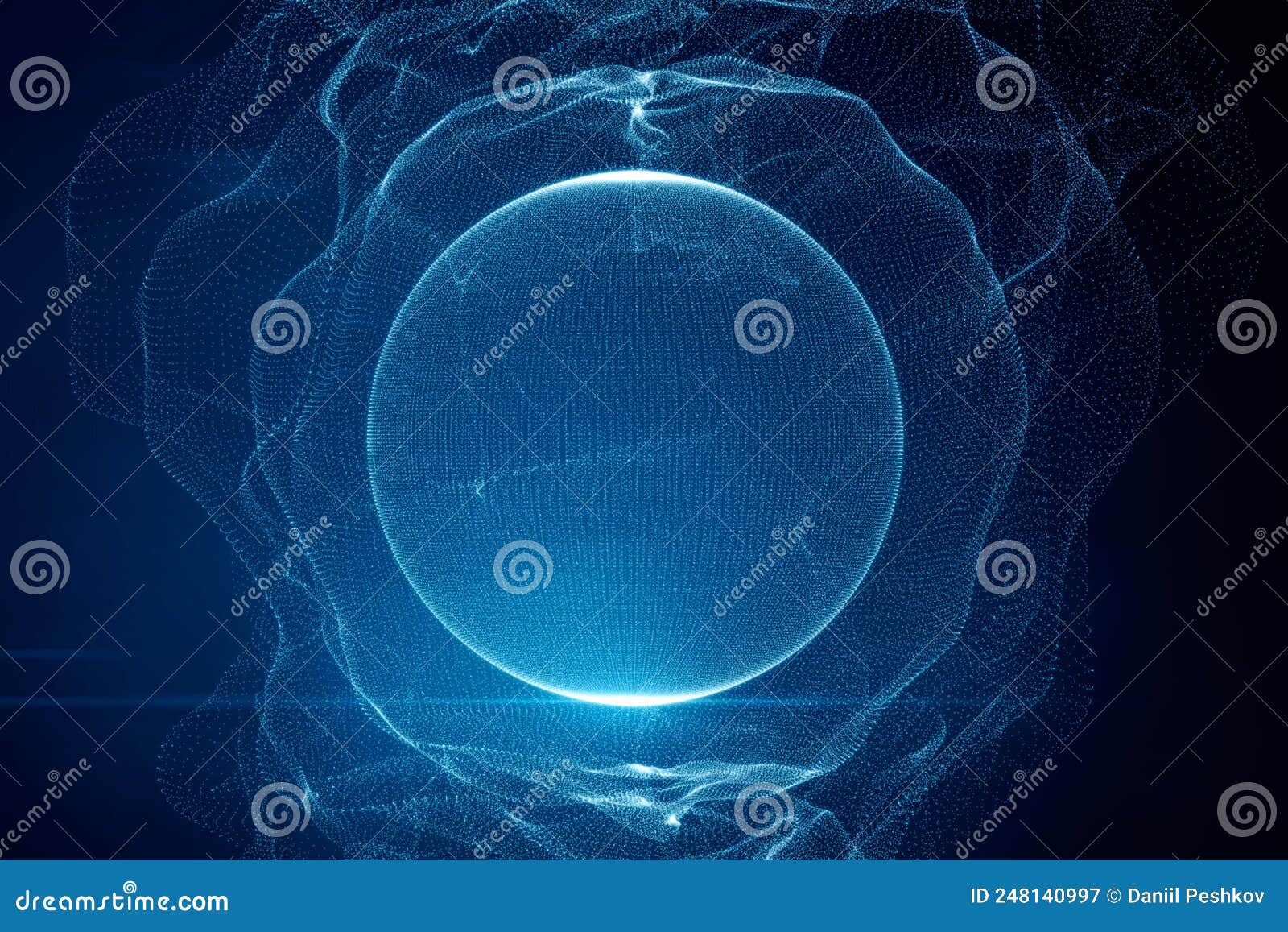 Technological Concept with Abstract Digital Blue Dotted Sphere ...
