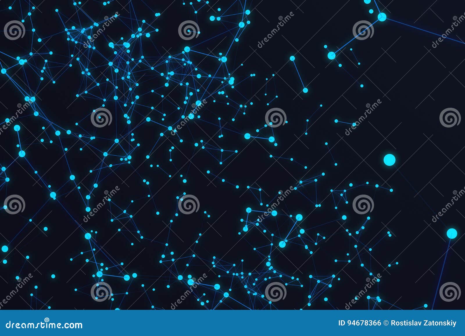 Technological Connection Futuristic Shape, Blue Dot Network, Abstract ...