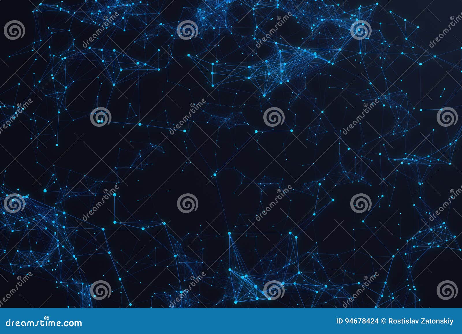 Technological Connection Futuristic Shape, Blue Dot Network, Abstract ...