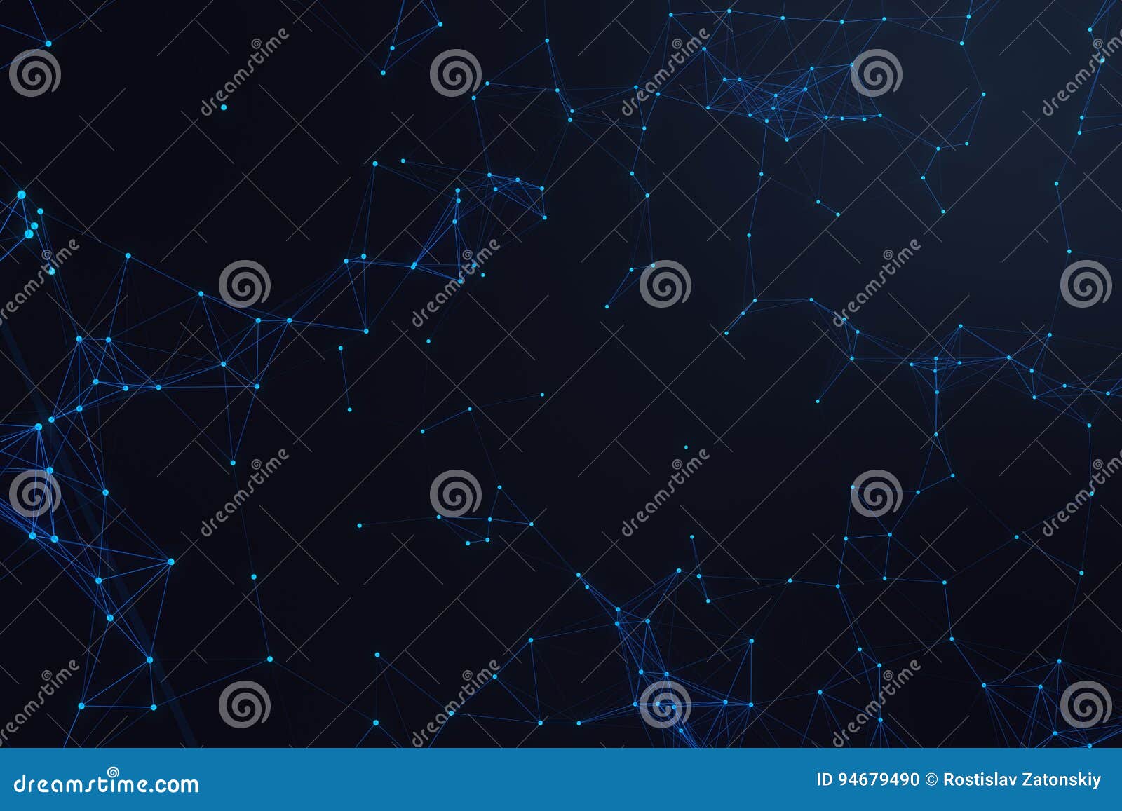 Technological Connection Futuristic Shape, Blue Dot Network, Abstract ...