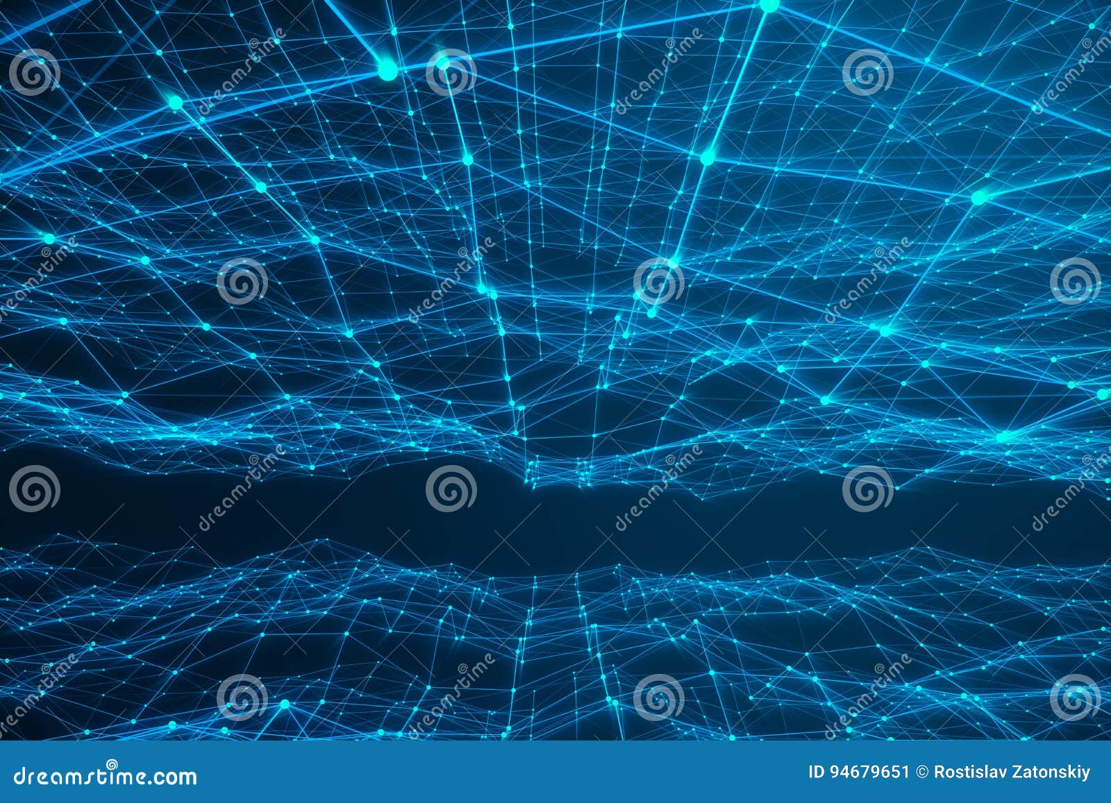 Technological Connection Futuristic Shape, Blue Dot Network, Abstract ...