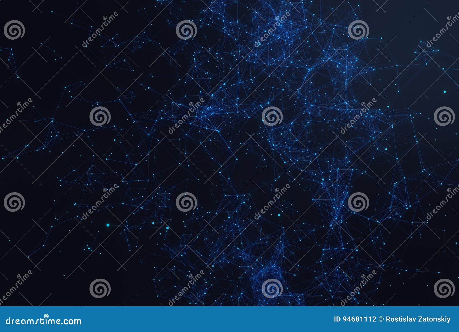 Technological Connection Futuristic Shape, Blue Dot Network, Abstract ...