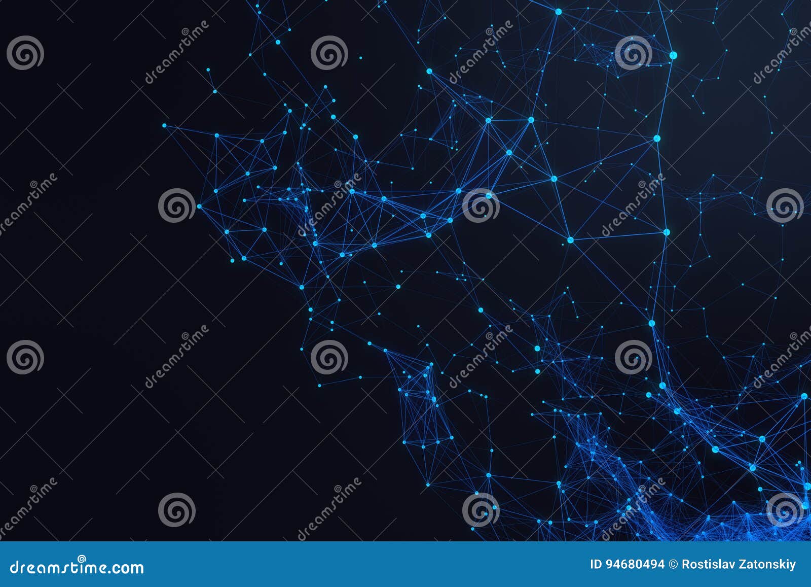 Technological Connection Futuristic Shape, Blue Dot Network, Abstract ...