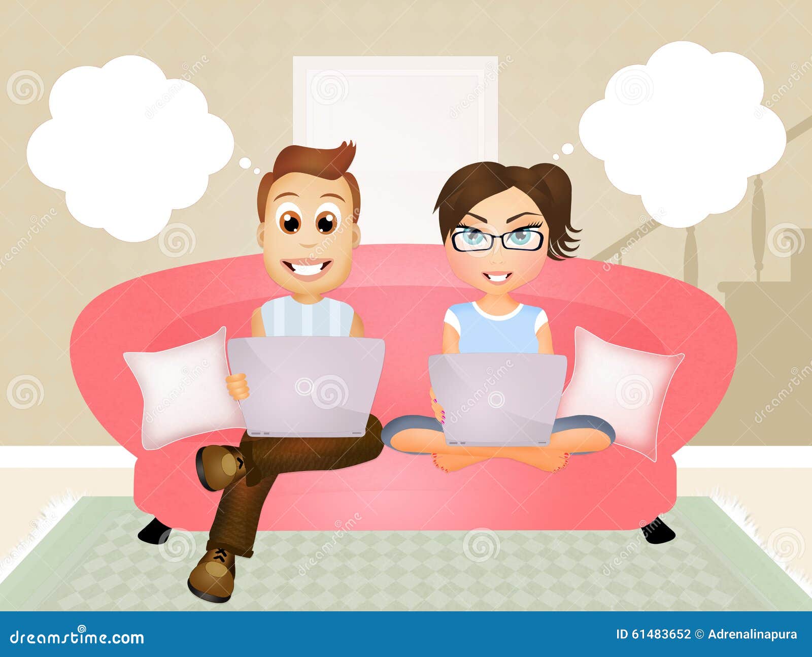 Technological couple stock illustration. Illustration of internet ...