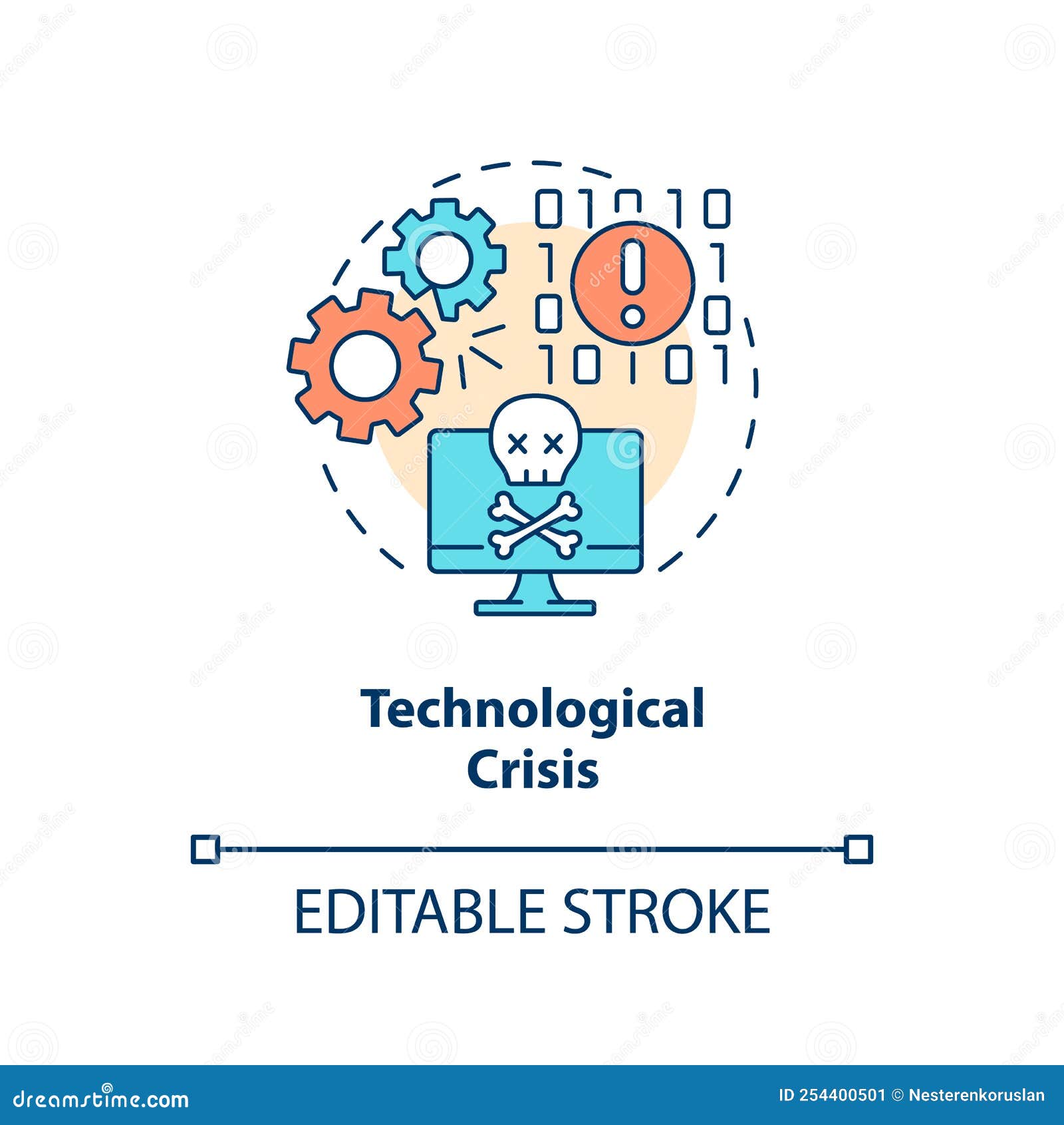 Technological Crisis Concept Icon Stock Vector - Illustration of team ...
