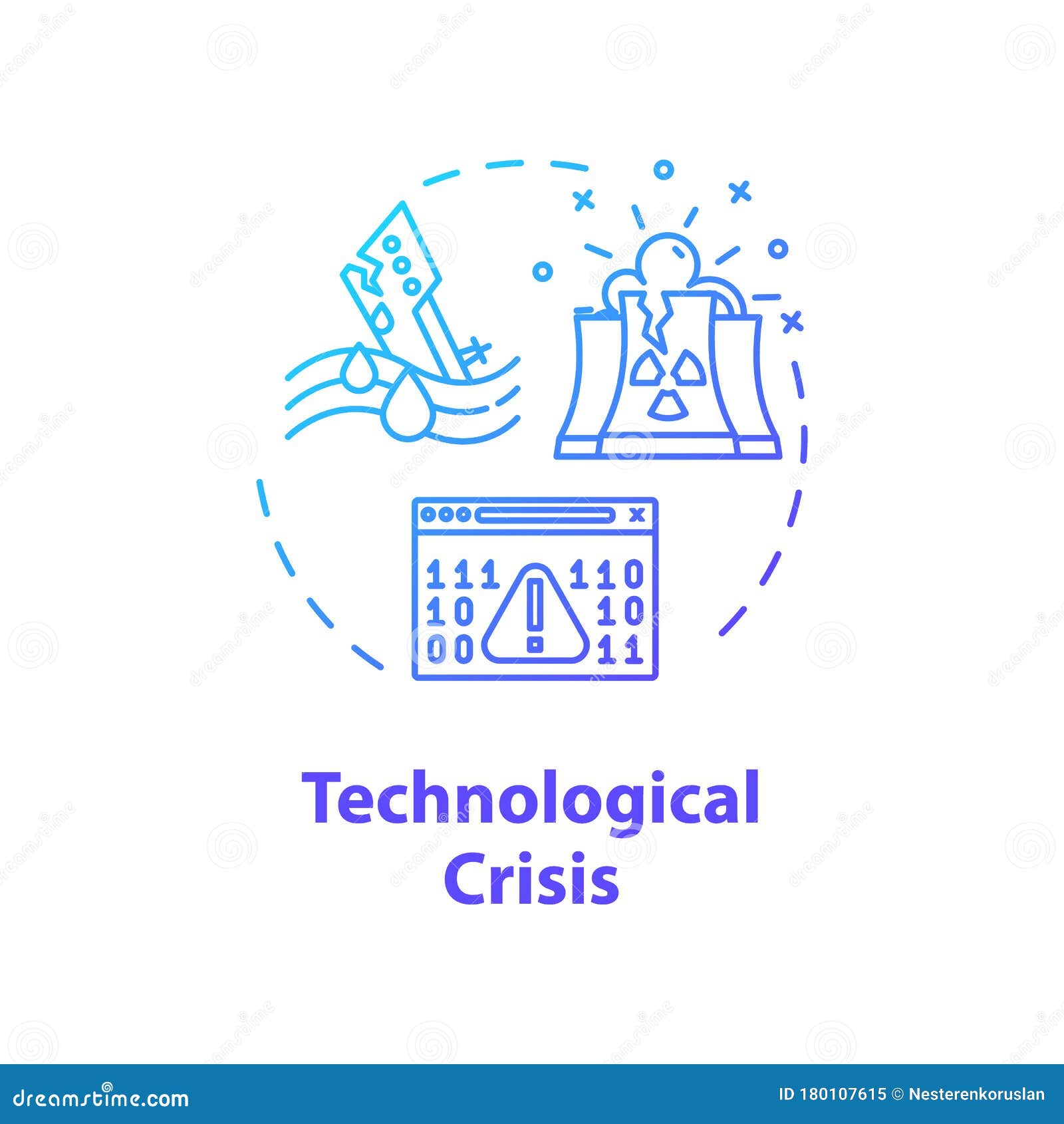 Technological Crisis Concept Icon Stock Vector - Illustration of ...