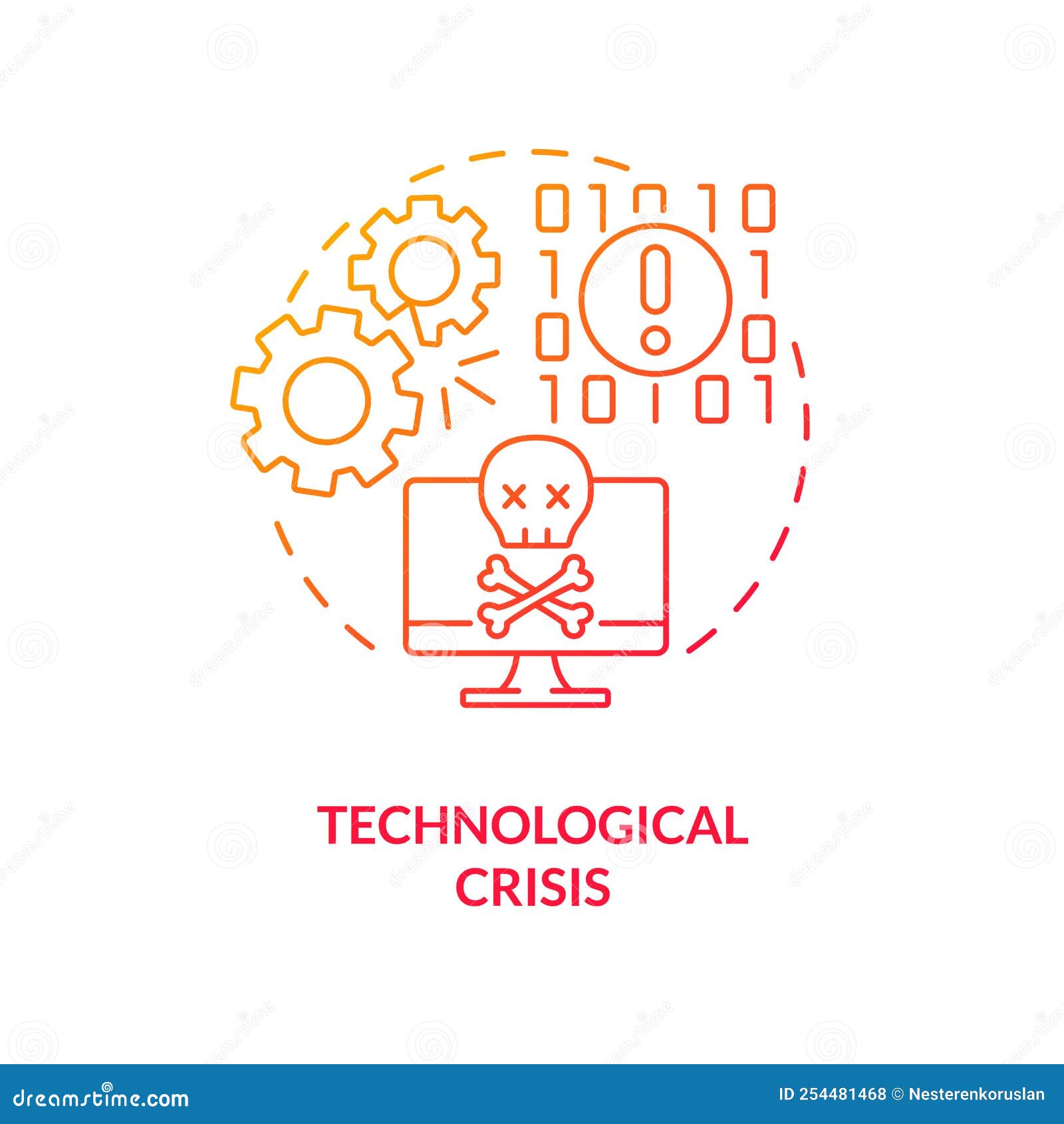 Technological Crisis Red Gradient Concept Icon Stock Vector ...