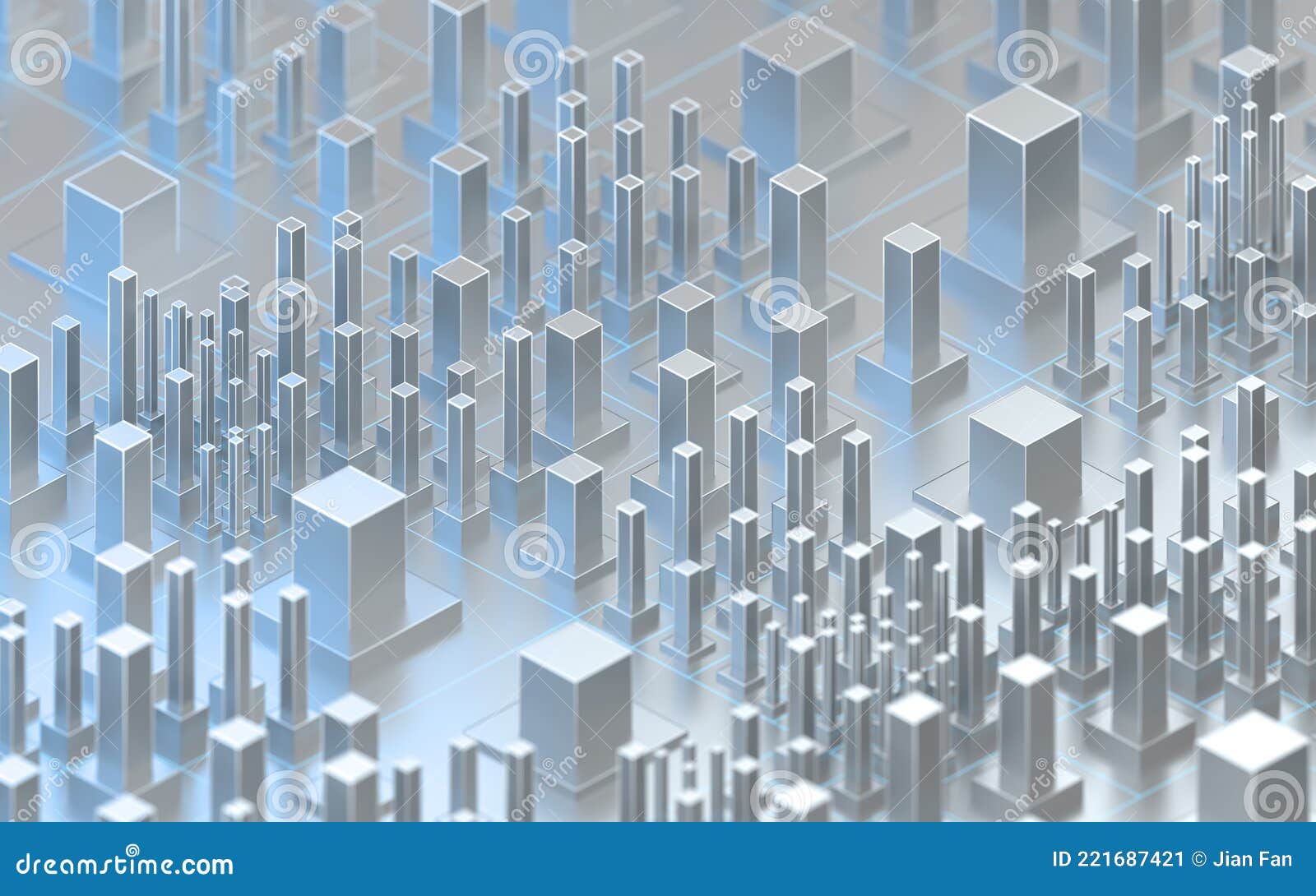 Technological Cubes with White Background, 3d Rendering Stock ...