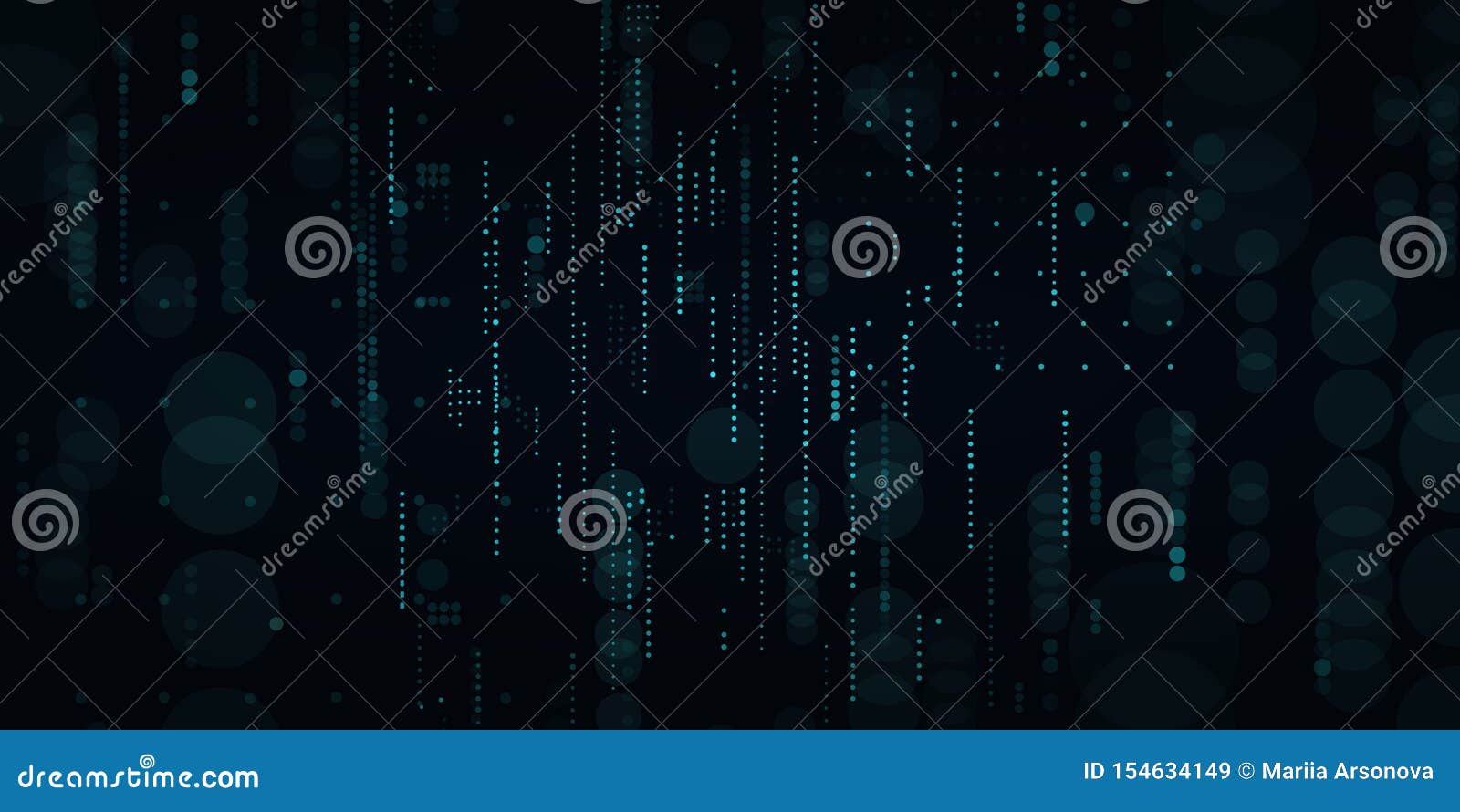 Technological Dark Background Vector Illustration.Matrix.Binary Computer Code.Falling Dots Stock ...