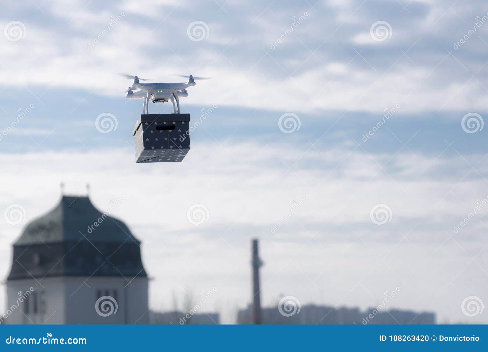 Technological Delivery Innovation - Fast Drone Delivery Concept Stock ...