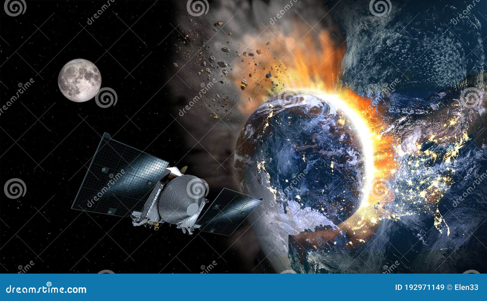 Technological Disaster from Space. Stock Image - Image of earth ...