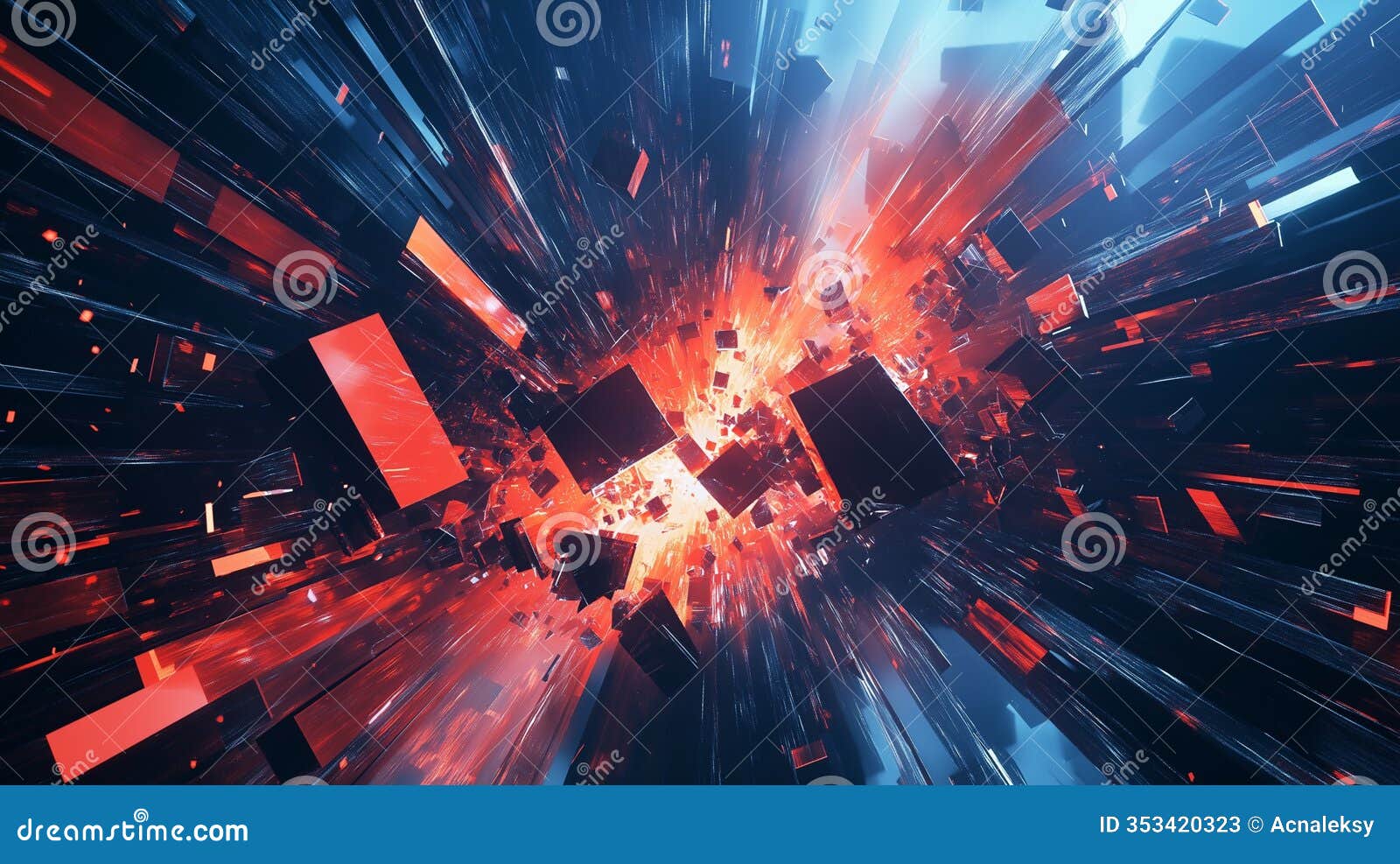 Technological Disruption: Bold, Angular Shapes Breaking through ...