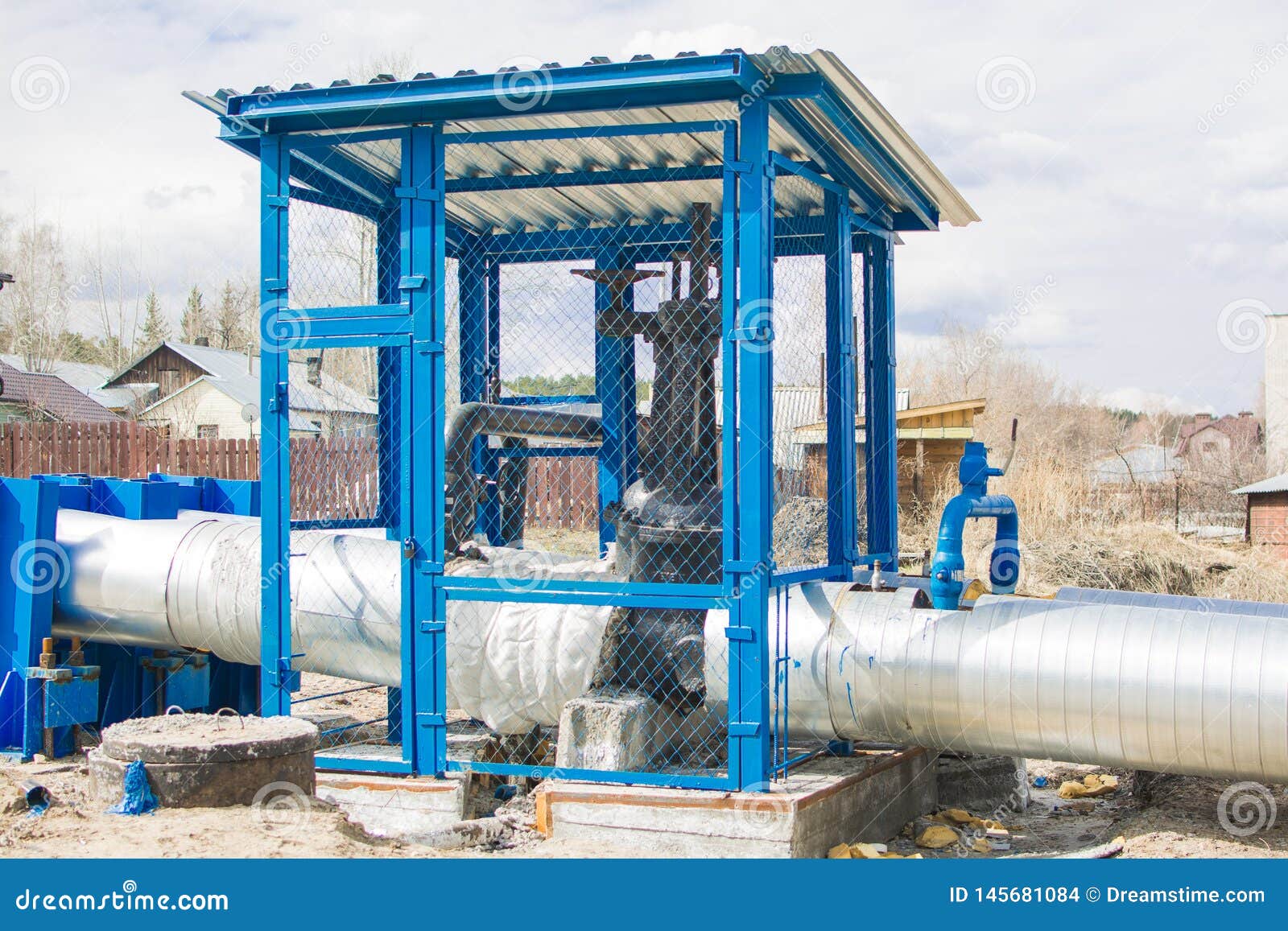 Technological, Distribution Node for the Pipeline Stock Photo - Image ...