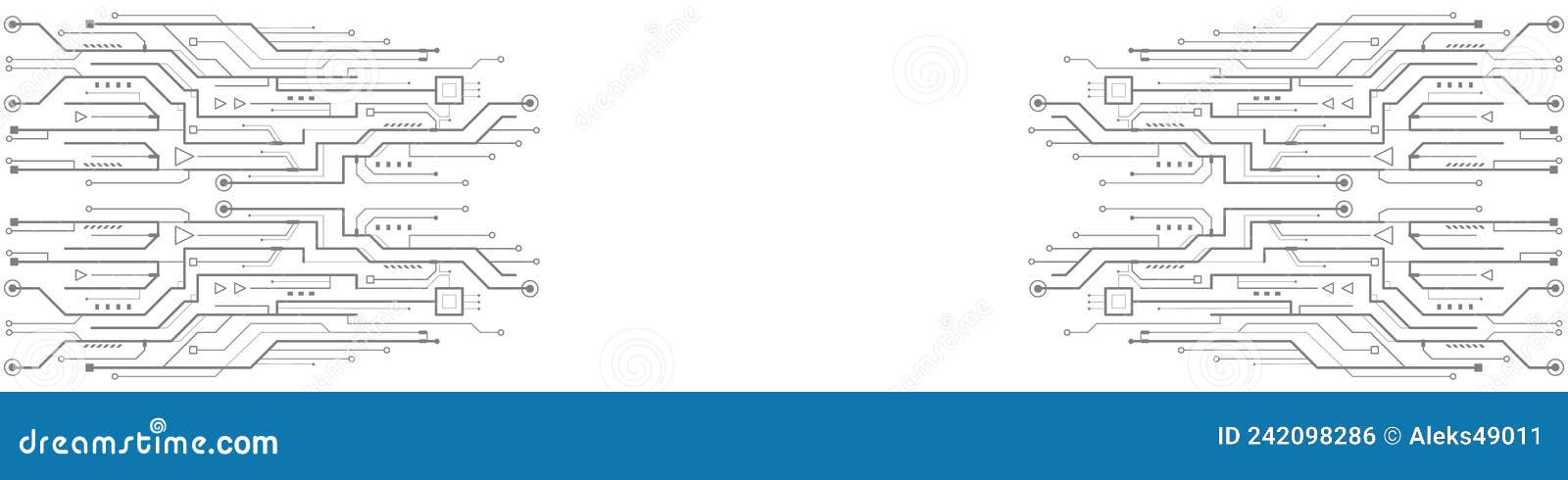 Technological Drawing of the Future.Electronic Circuit Board ...