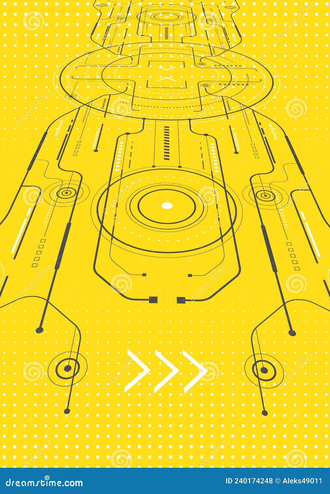 Technological Drawing of the Future.Engineering Innovation.HUD Digital ...