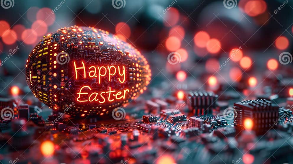 Technological Easter: Easter Eggs with Easter Greetings and Printed ...