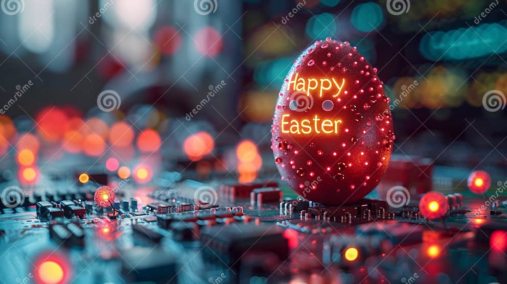 Technological Easter: Easter Eggs with Easter Greetings and Printed ...