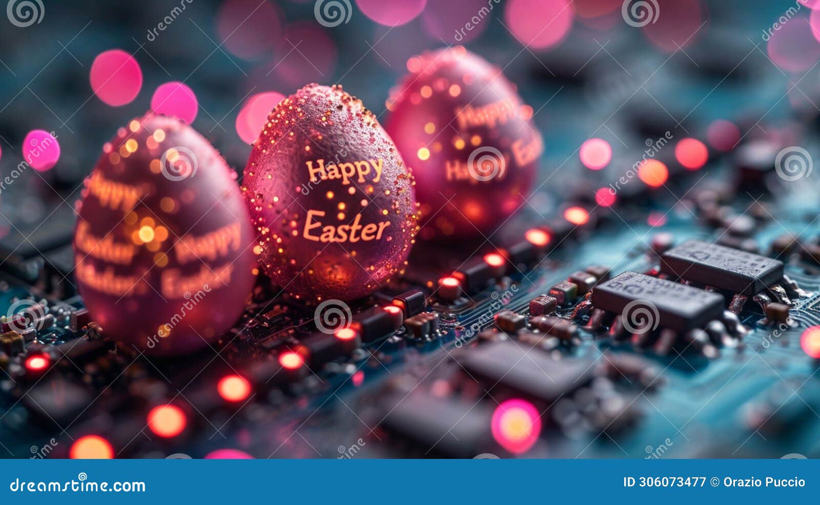 Technological Easter: Easter Eggs with Easter Greetings and Printed ...