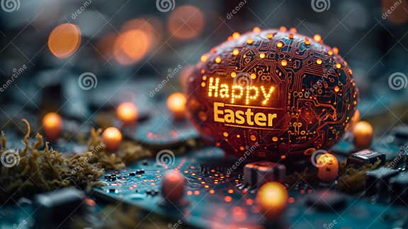 Technological Easter: Easter Eggs with Easter Greetings and Printed ...