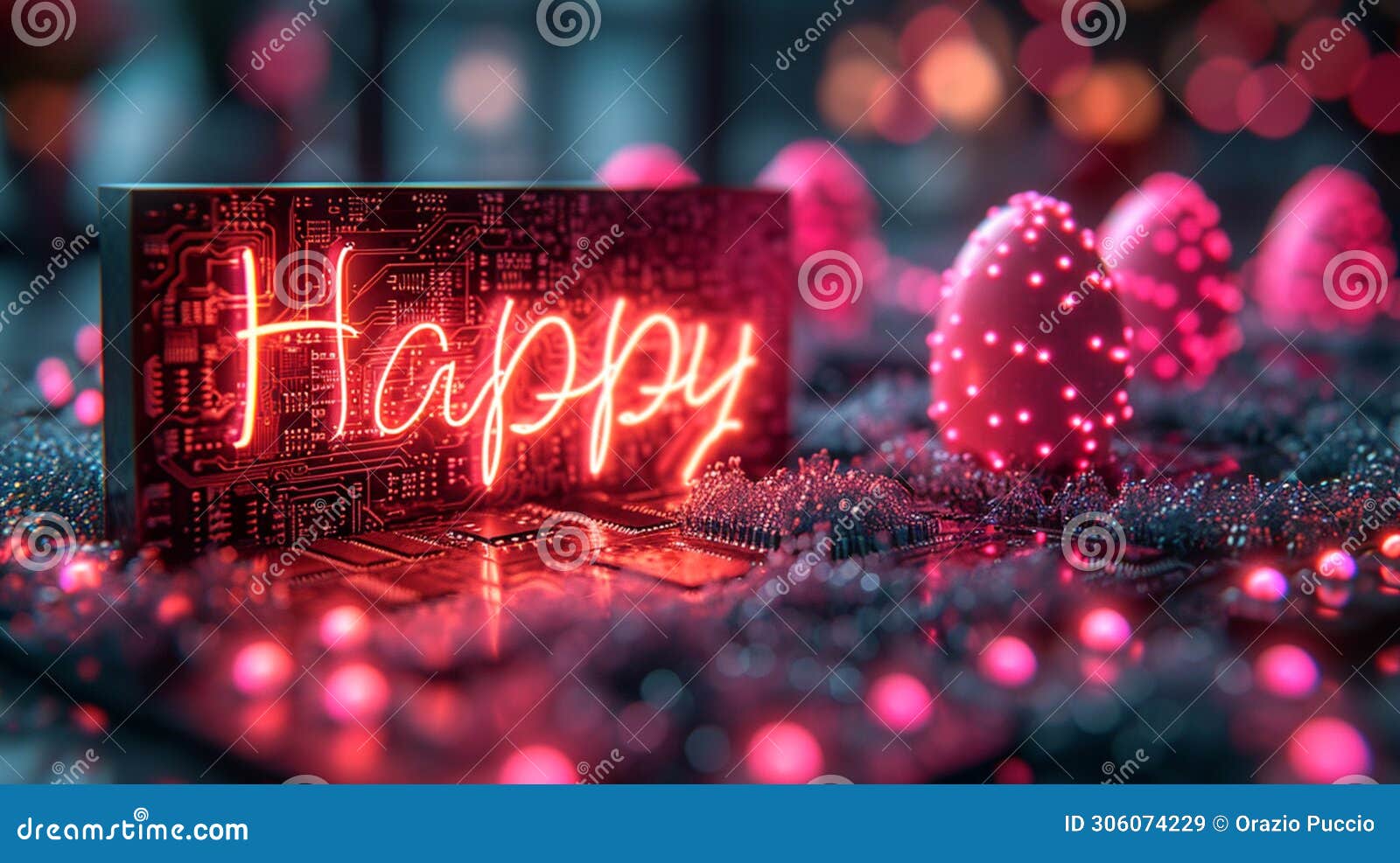 Technological Easter: Easter Eggs with Easter Greetings and Printed ...