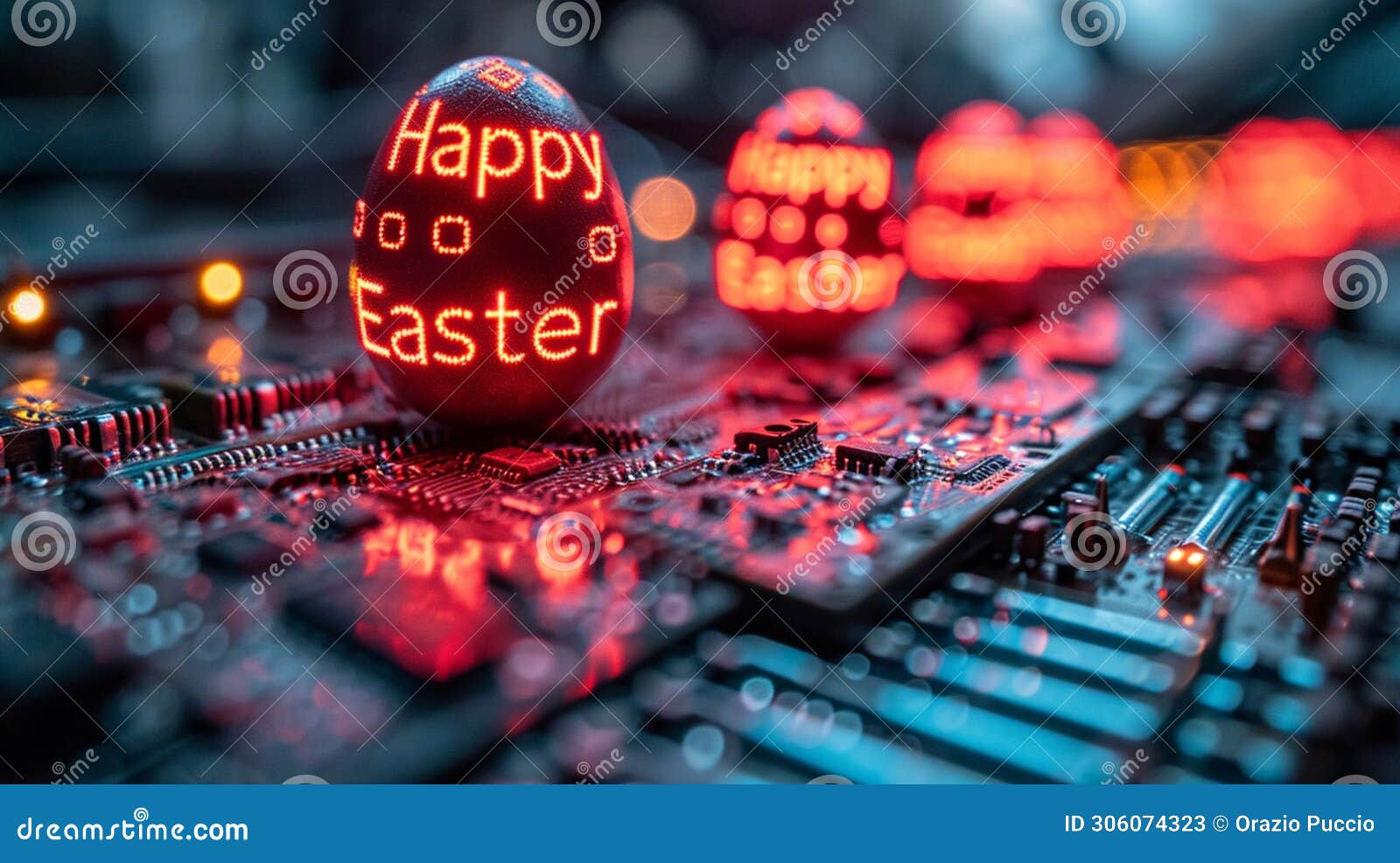 Technological Easter: Easter Eggs with Easter Greetings and Printed ...
