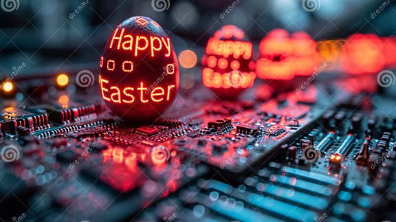 Technological Easter: Easter Eggs with Easter Greetings and Printed ...
