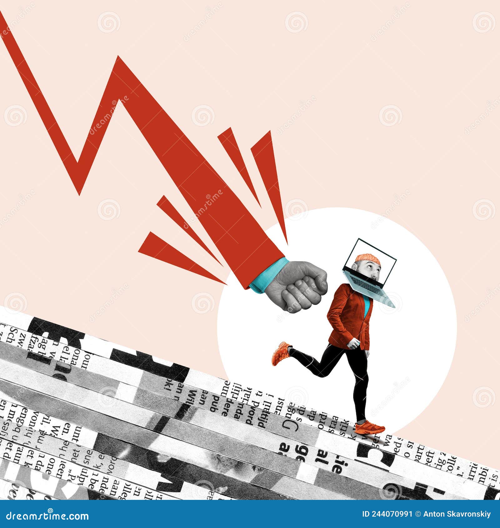 Technological and Economic Collapse. Stock Image - Image of laptop ...