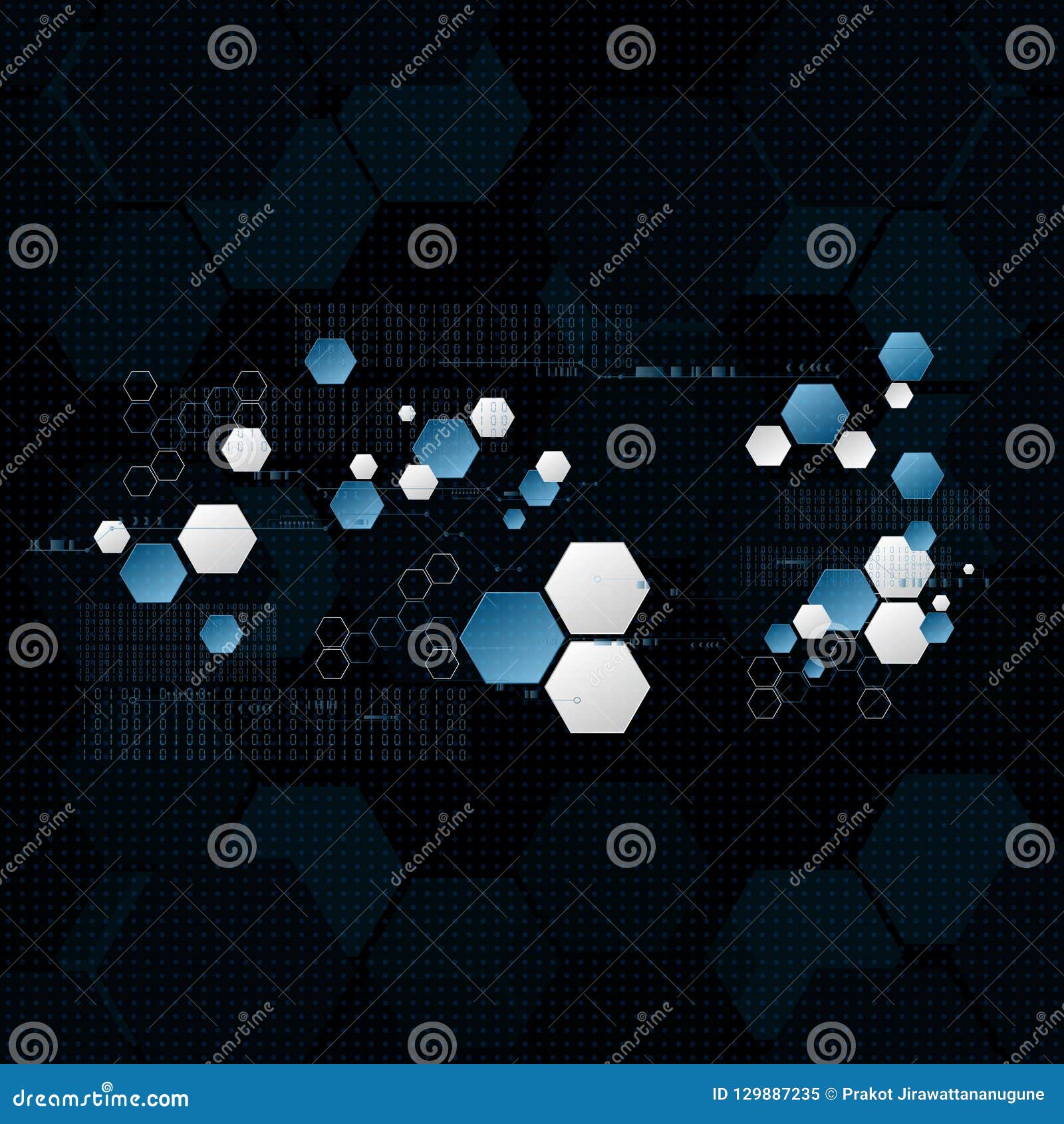 Technological Encryption Future Hexagonal Data Synchronizing Background Vector Stock Vector ...