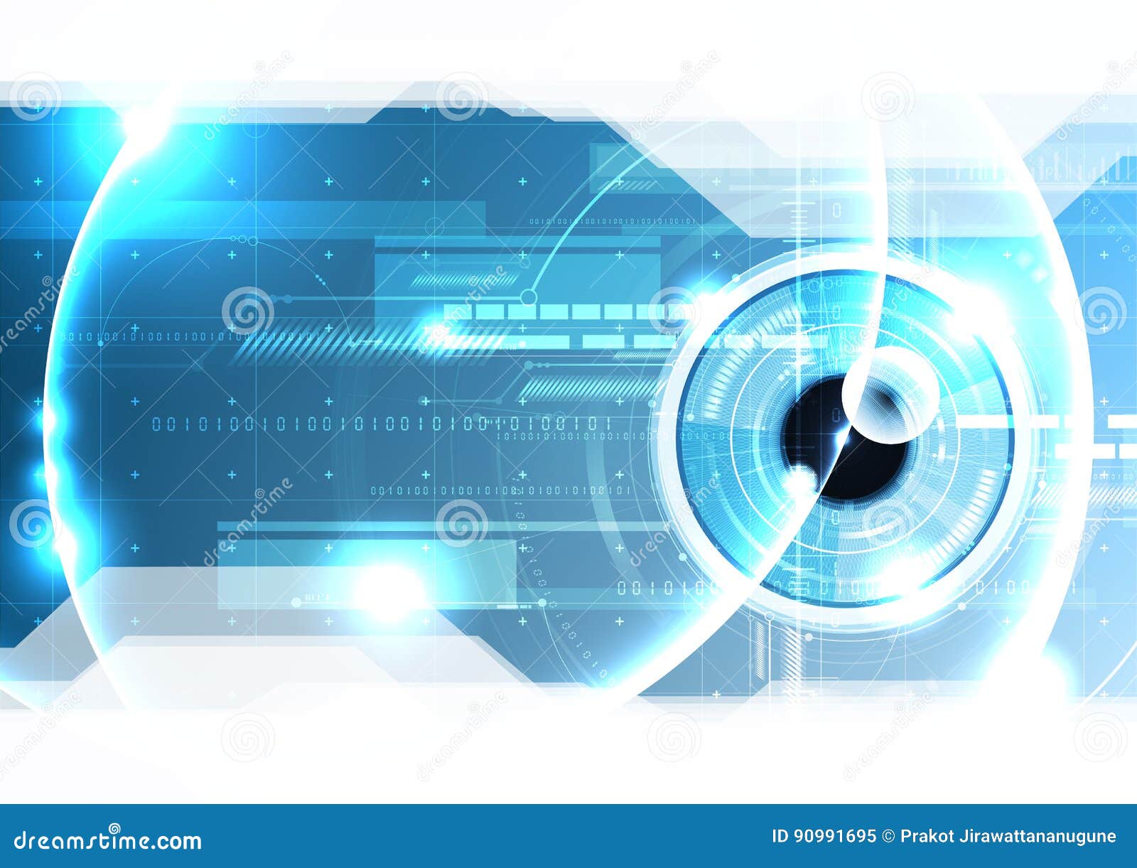 Technological Eye Scanning Hud Security Identification Vector Ba Stock ...