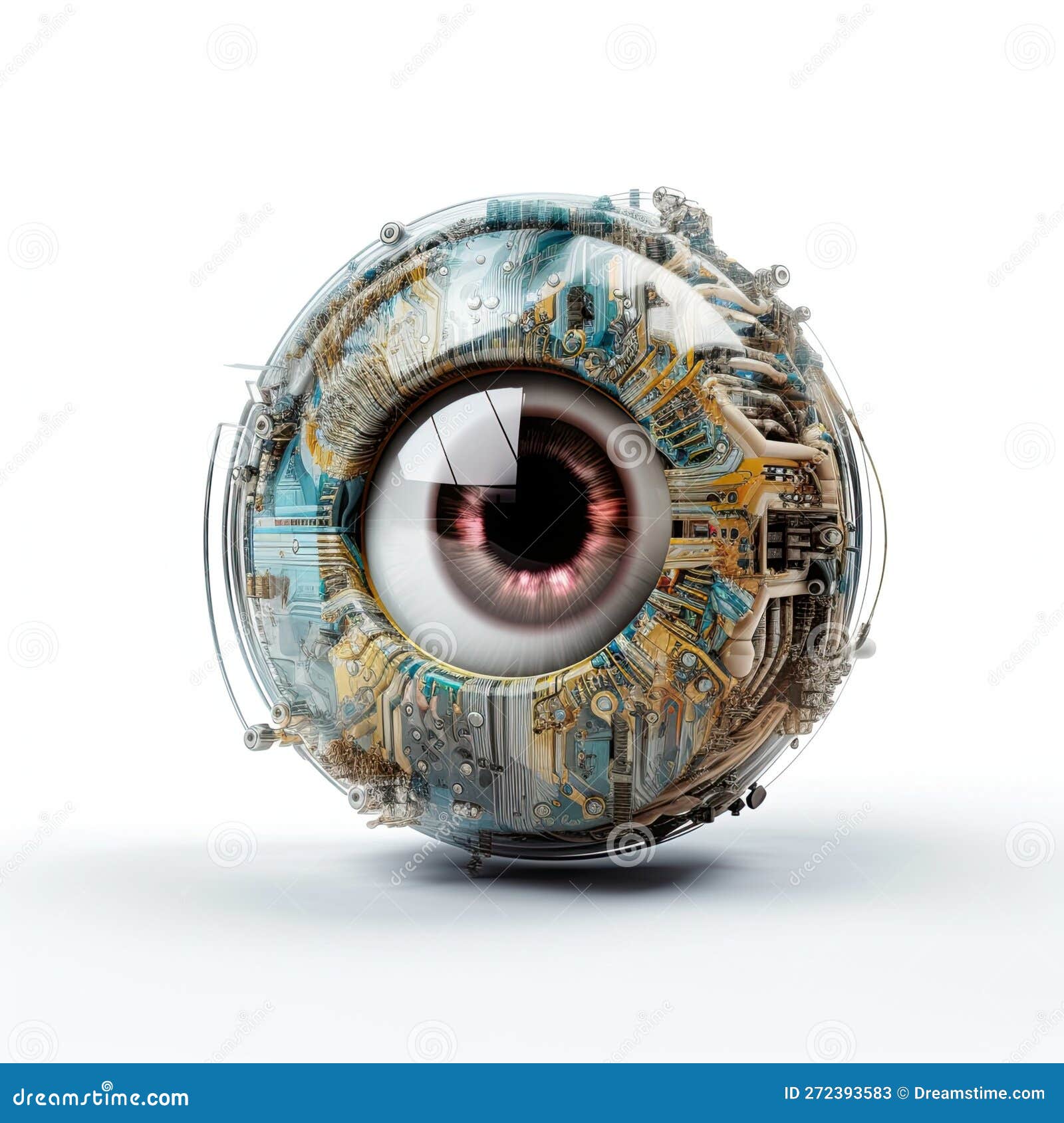 Technological Eye and White Background Stock Illustration ...