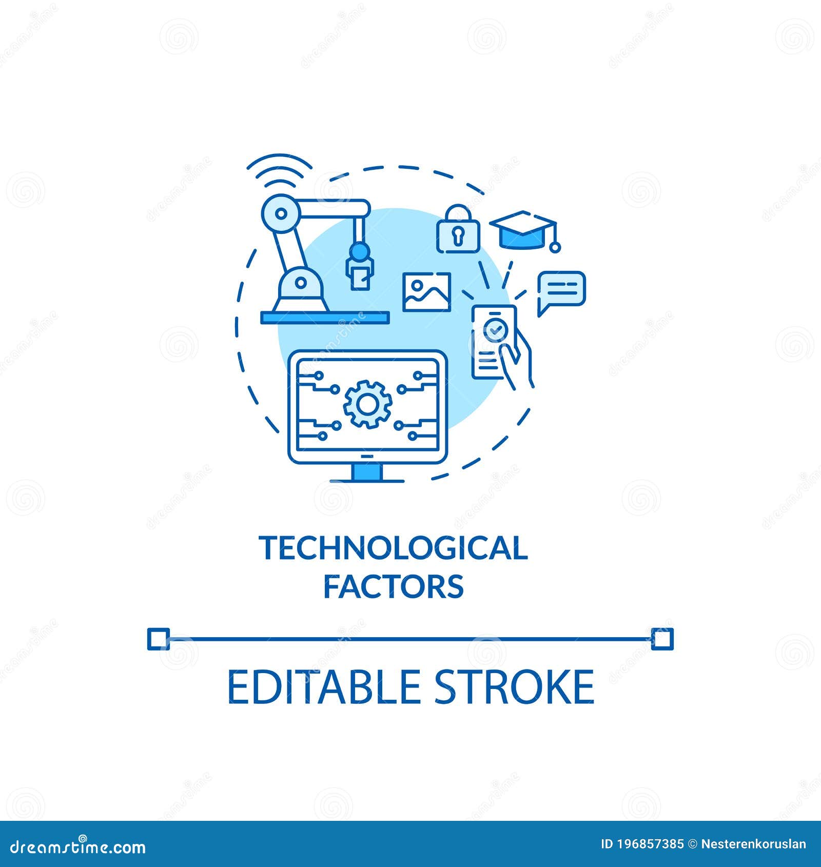 Technological Factors Concept Icon Stock Vector - Illustration of ...