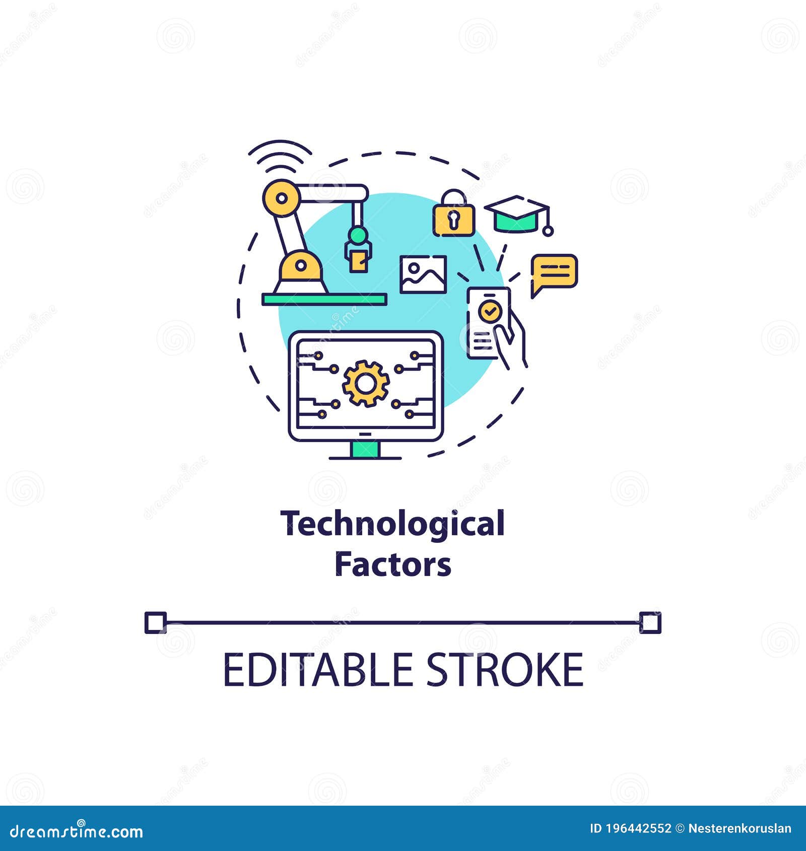 Technological Factors Concept Icon Stock Vector - Illustration of ...