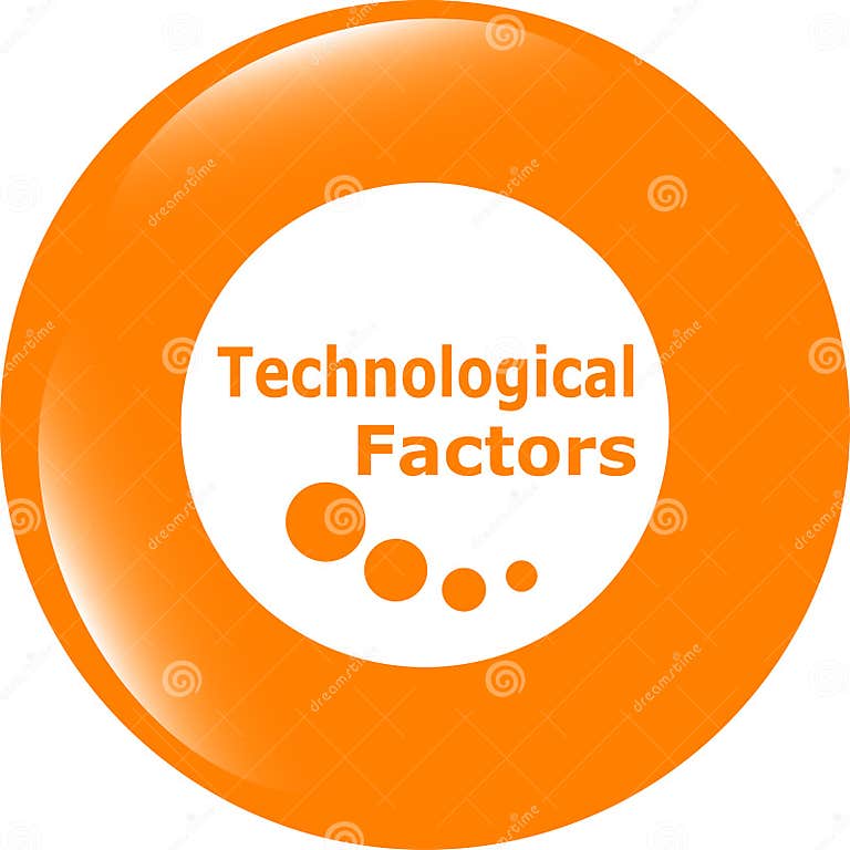 Technological Factors Web Button, Icon Isolated on White Stock ...
