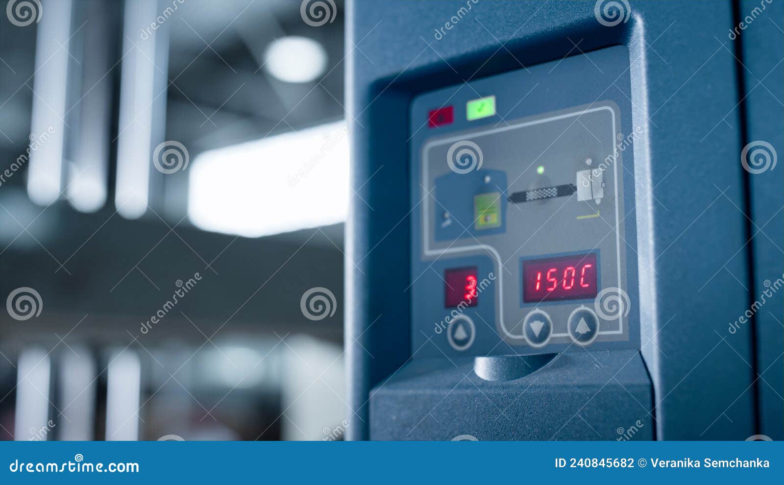 Technological Factory Indicator Display Showing Production Data Close ...