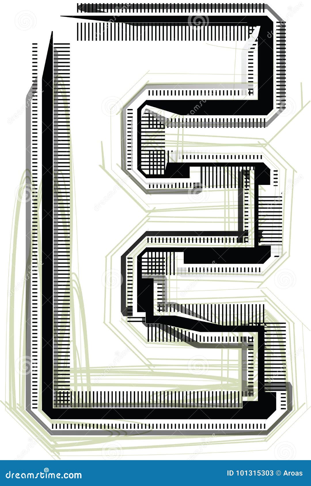 Technological Font. LETTER E Stock Vector - Illustration of design ...