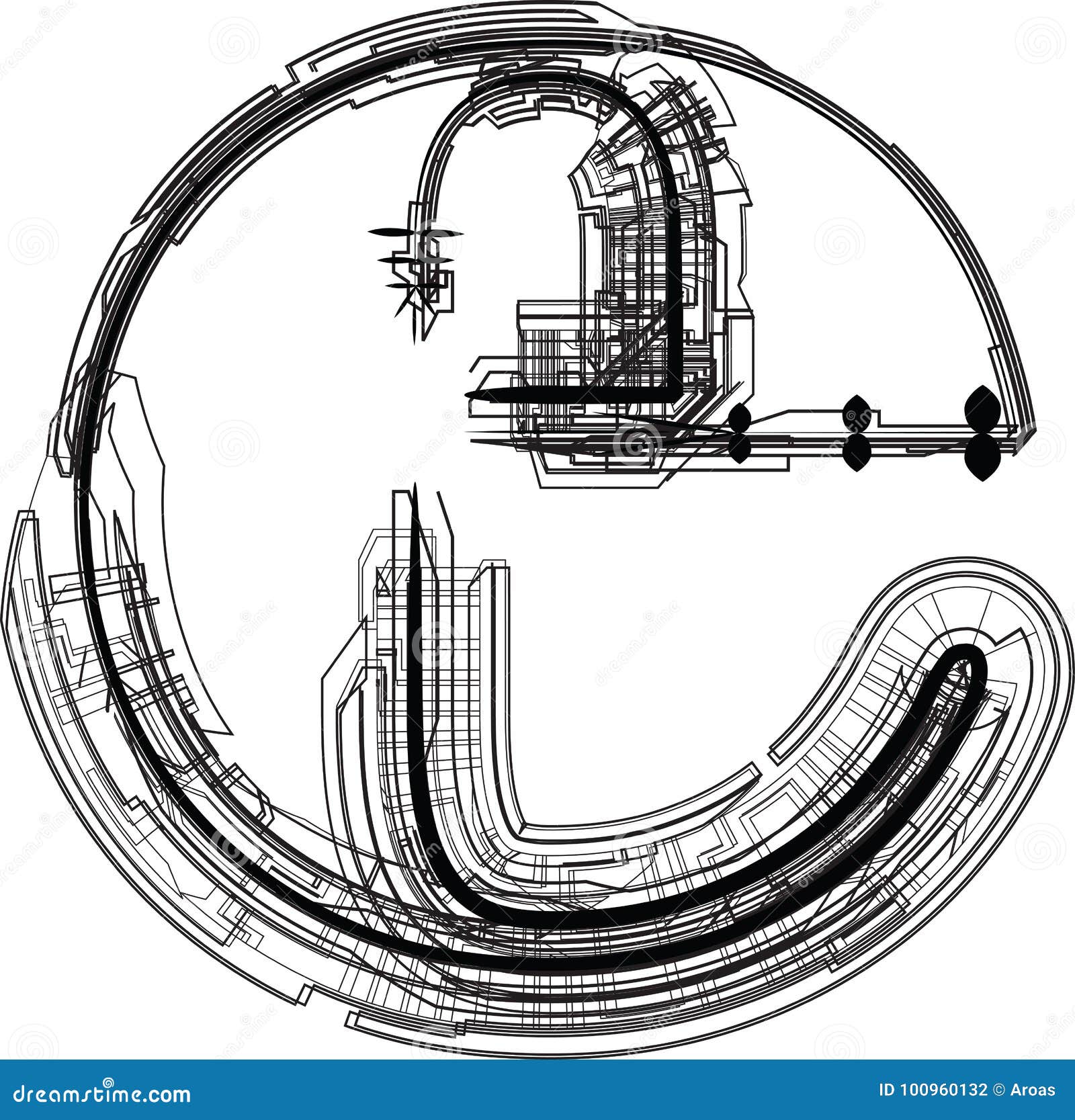 Technological Font. LETTER E Stock Vector - Illustration of pattern ...