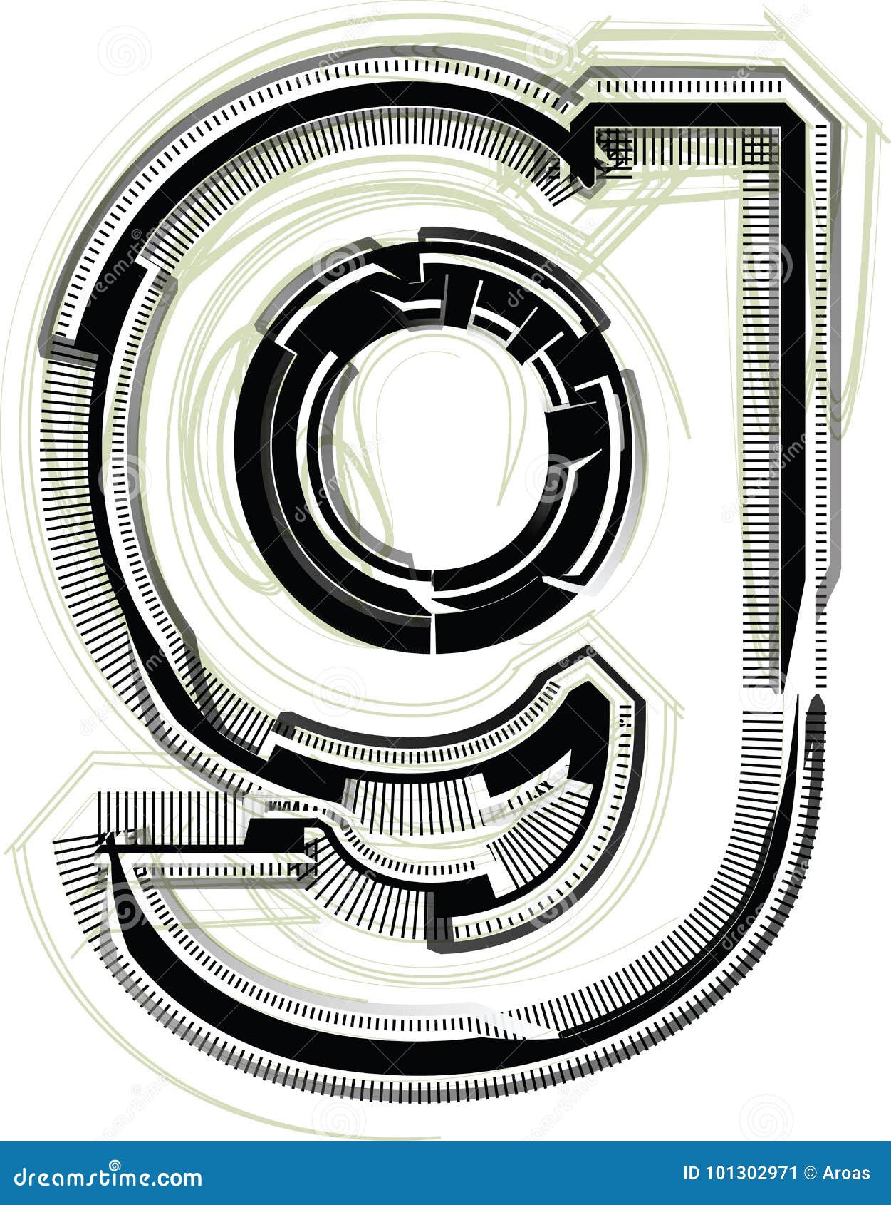 Technological Font. LETTER G Stock Vector - Illustration of isolated ...