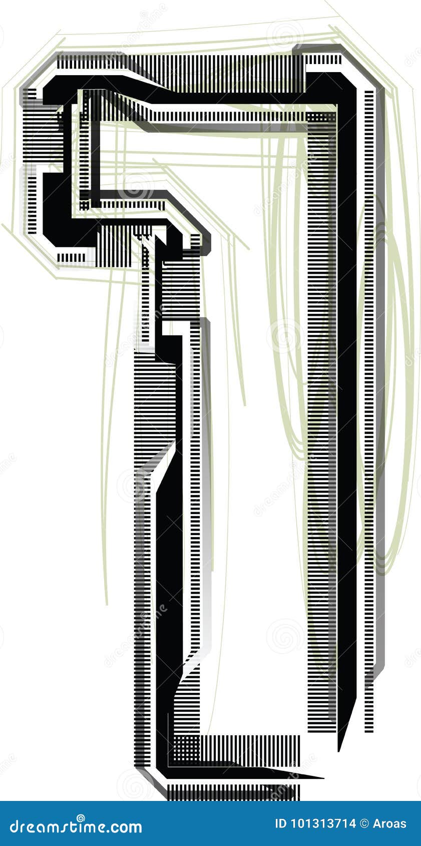 Technological Font. Number 1 Stock Vector - Illustration of font ...