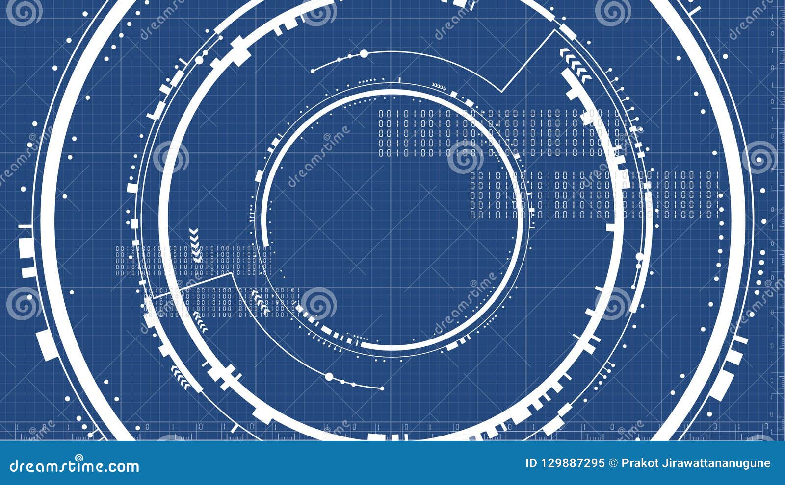 Technological Future Interface Hud Technical Blueprint Platform Stock ...