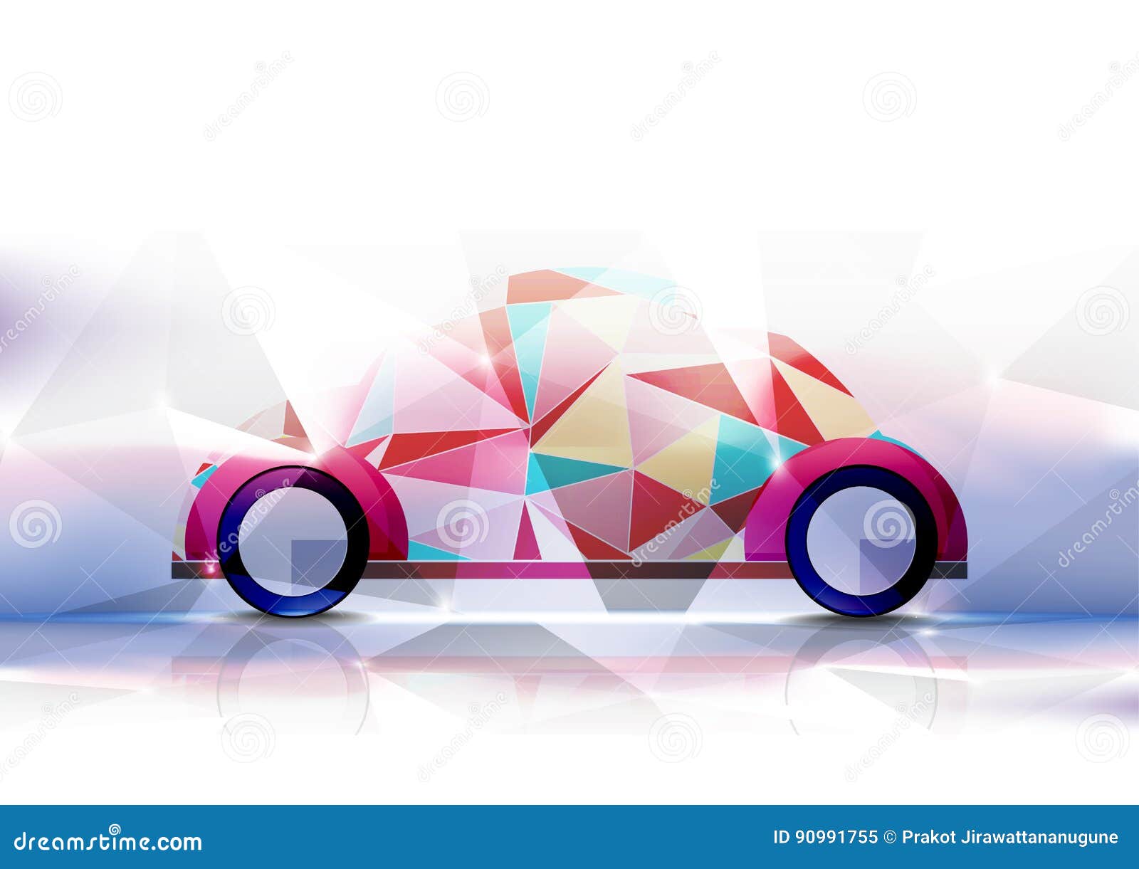 Technological Geometric Colorful Classic Car Abstract Vector Stock ...