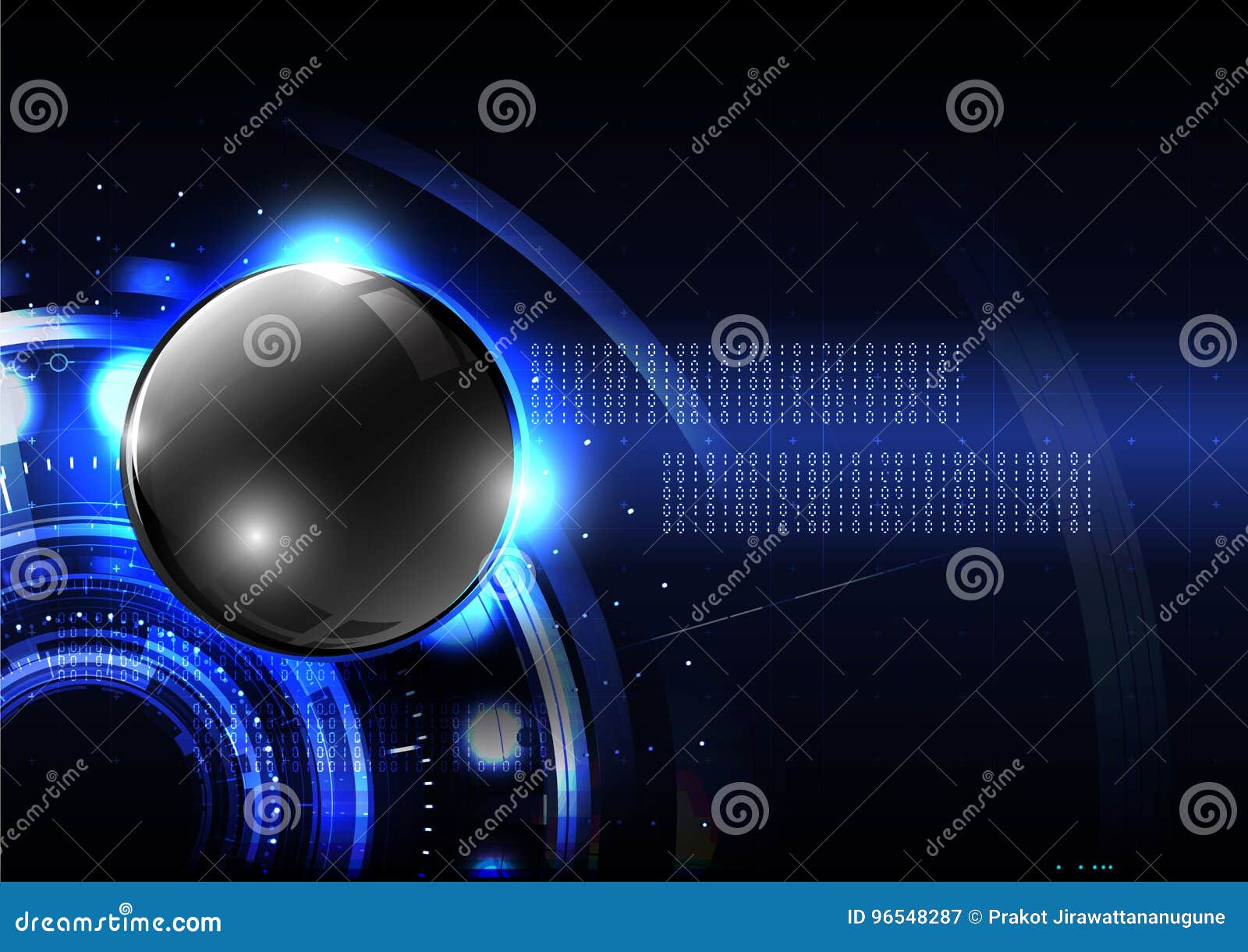 Technological Global Button Modern Sphere Abstract Background Vector ...