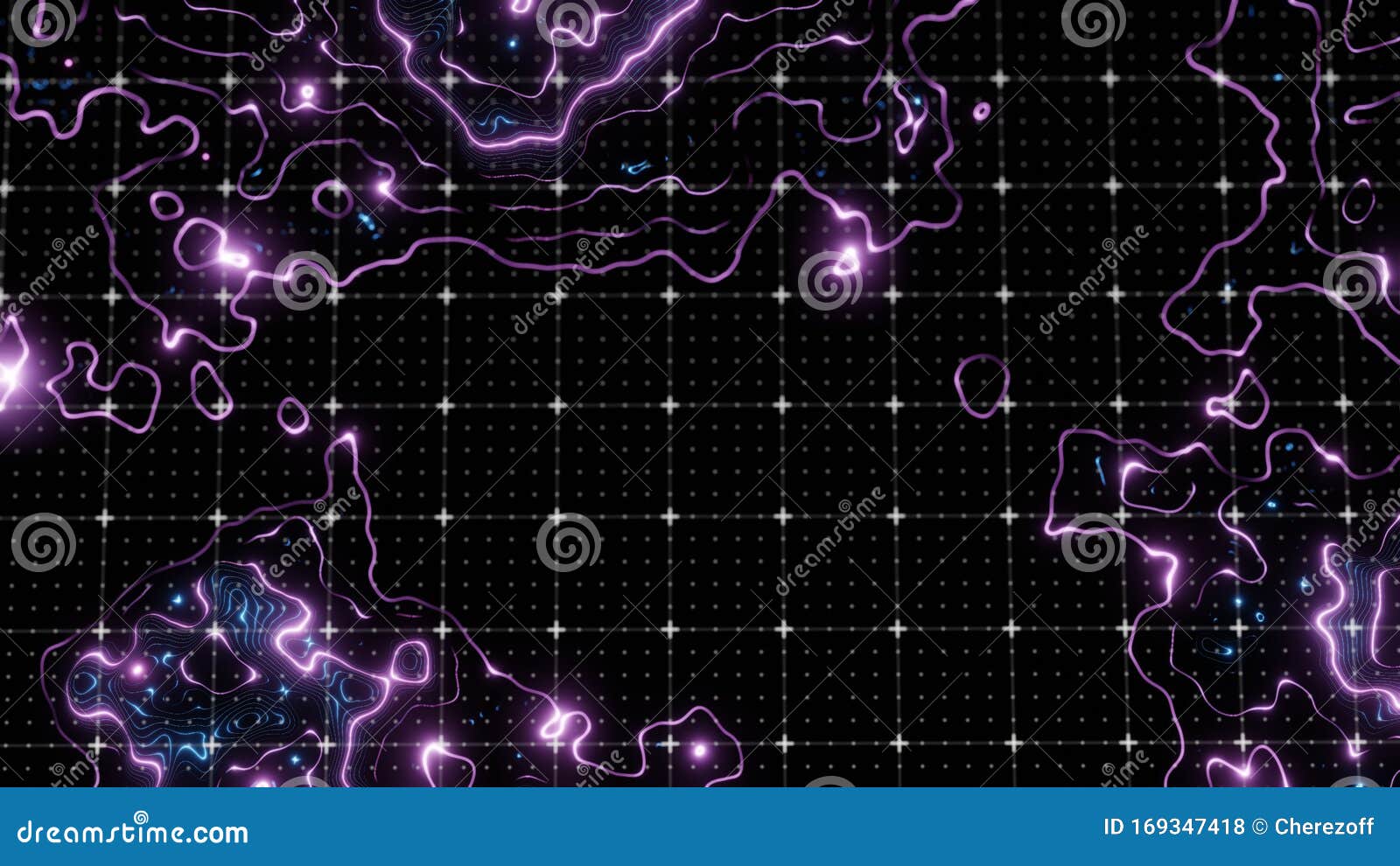 Technological Glowing Topographical Map Stock Illustration ...
