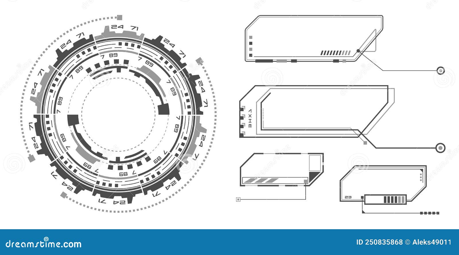 Technological HUD Elements.Engineering Innovation.Vector Illustration ...