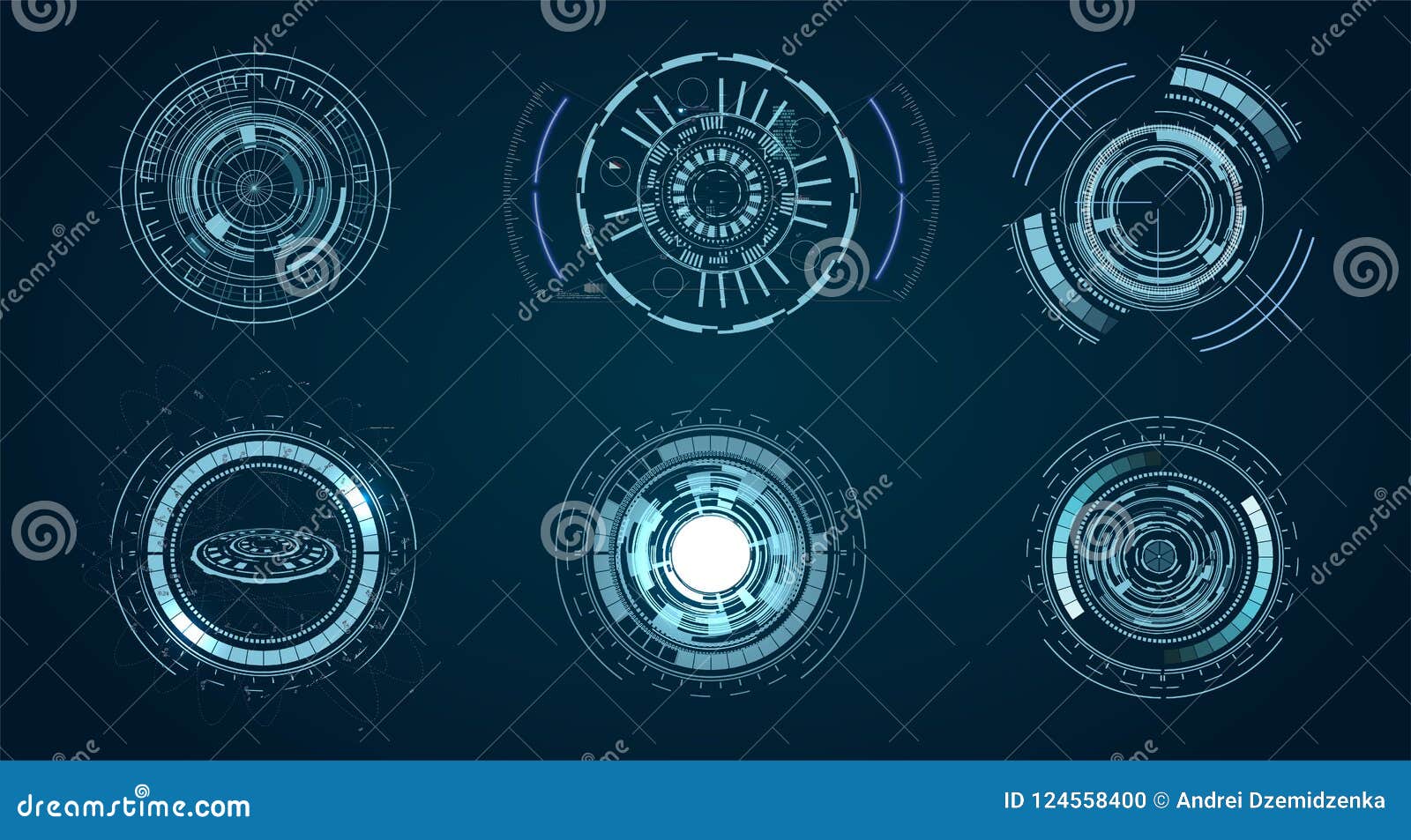 Technological HUD Elements, Futuristic Interface Virtual Reality. Hud ...